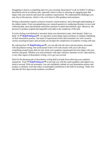 Free Sociology Dissertation Topics by Karla Starkey - Issuu