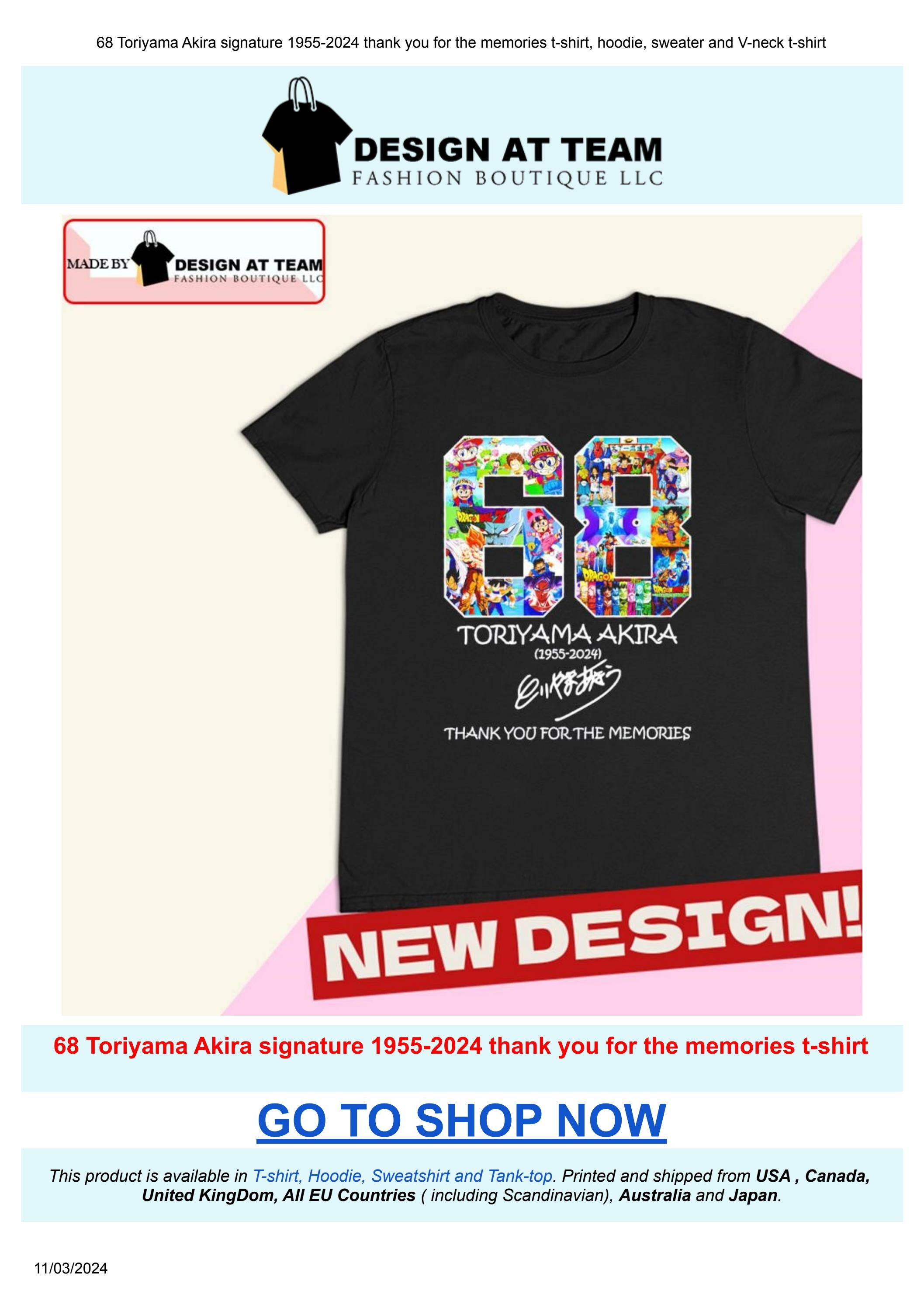 68 Toriyama Akira signature 1955-2024 thank you for the memories t ...