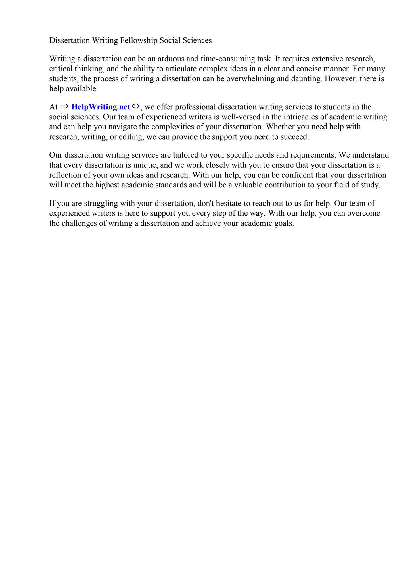 Dissertation Writing Fellowship Social Sciences by Alison Miller - Issuu