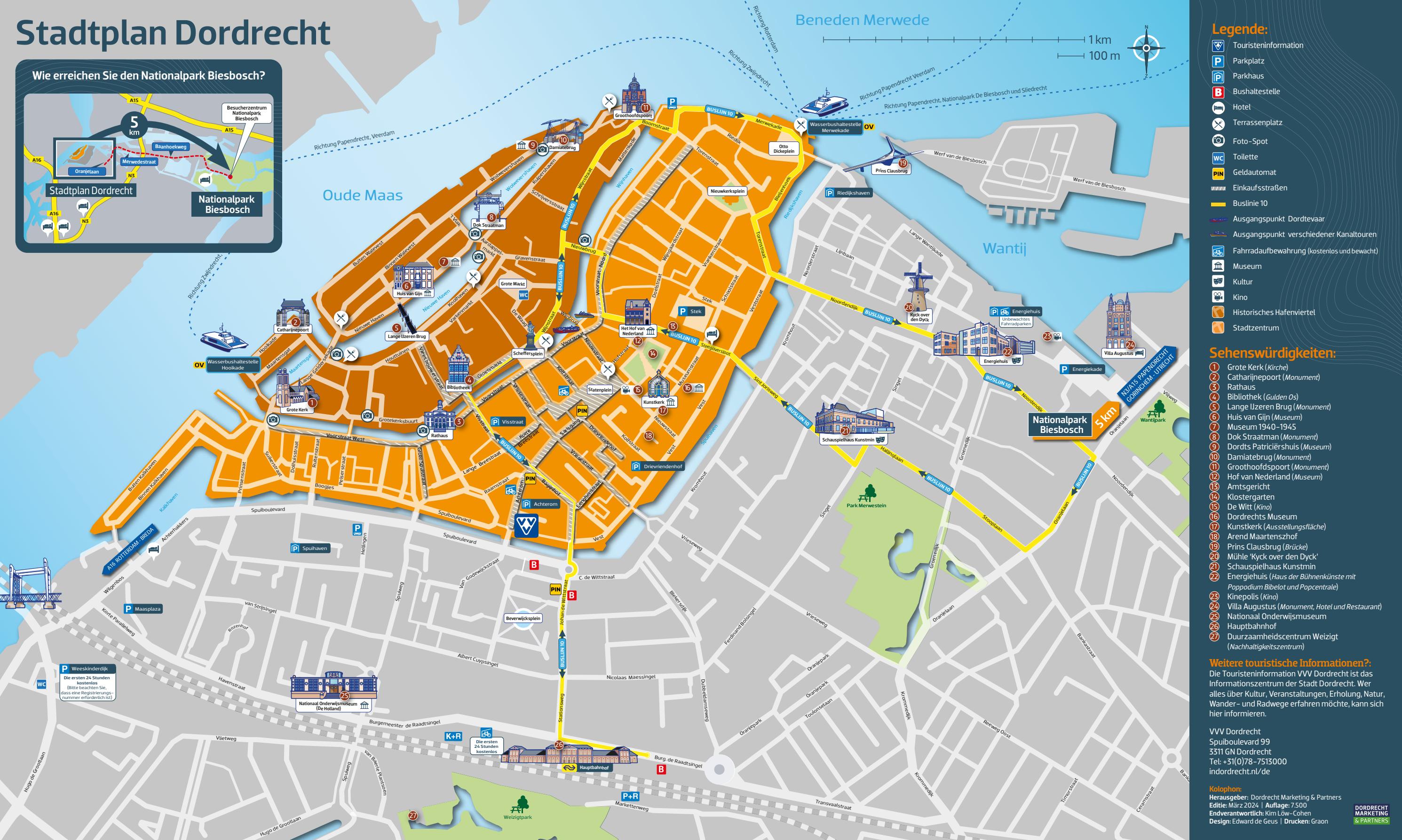 Stadtplan Dordrecht - Stadsplattegrond (Duits) by Dordrecht Marketing ...