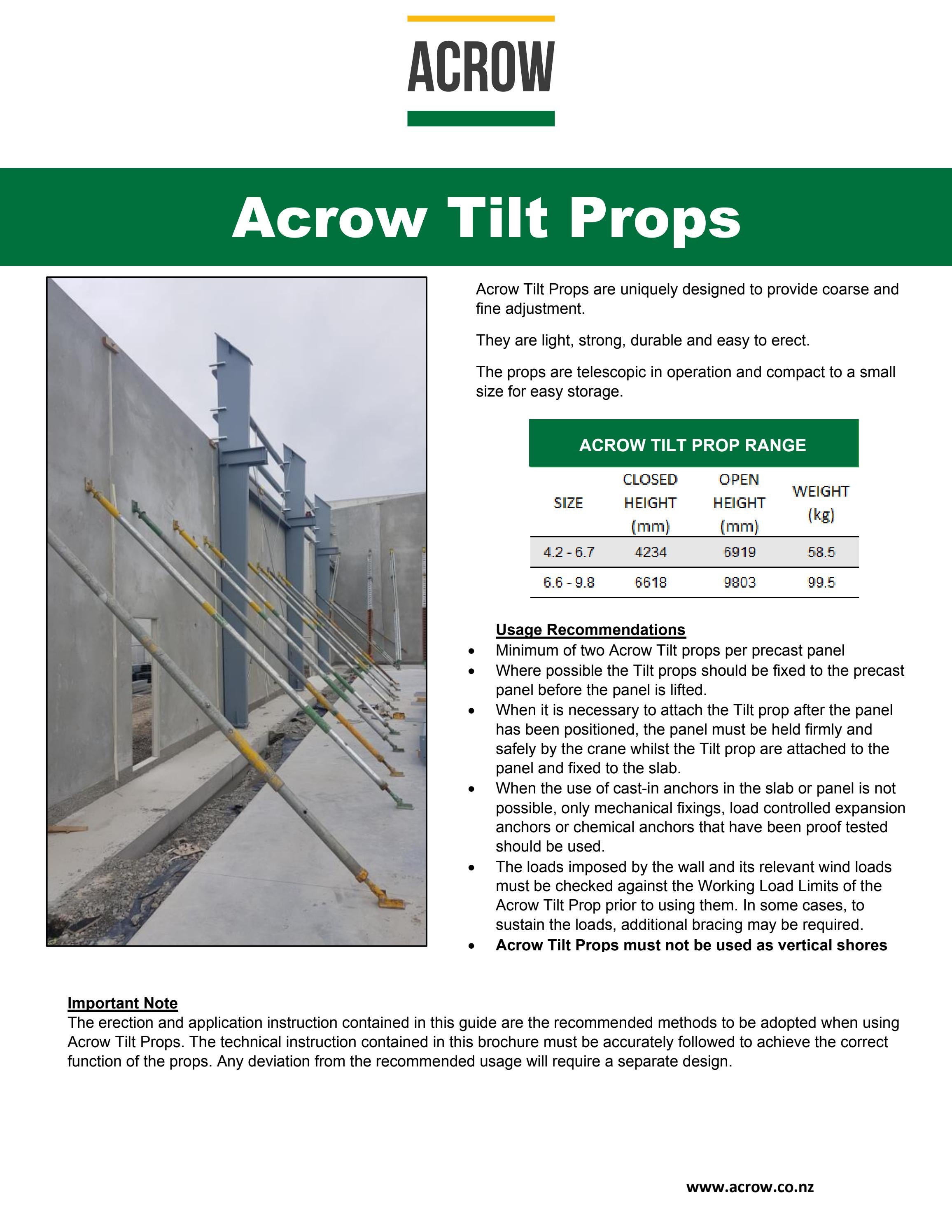Acrow Tilt Props by AcrowNZ - Issuu