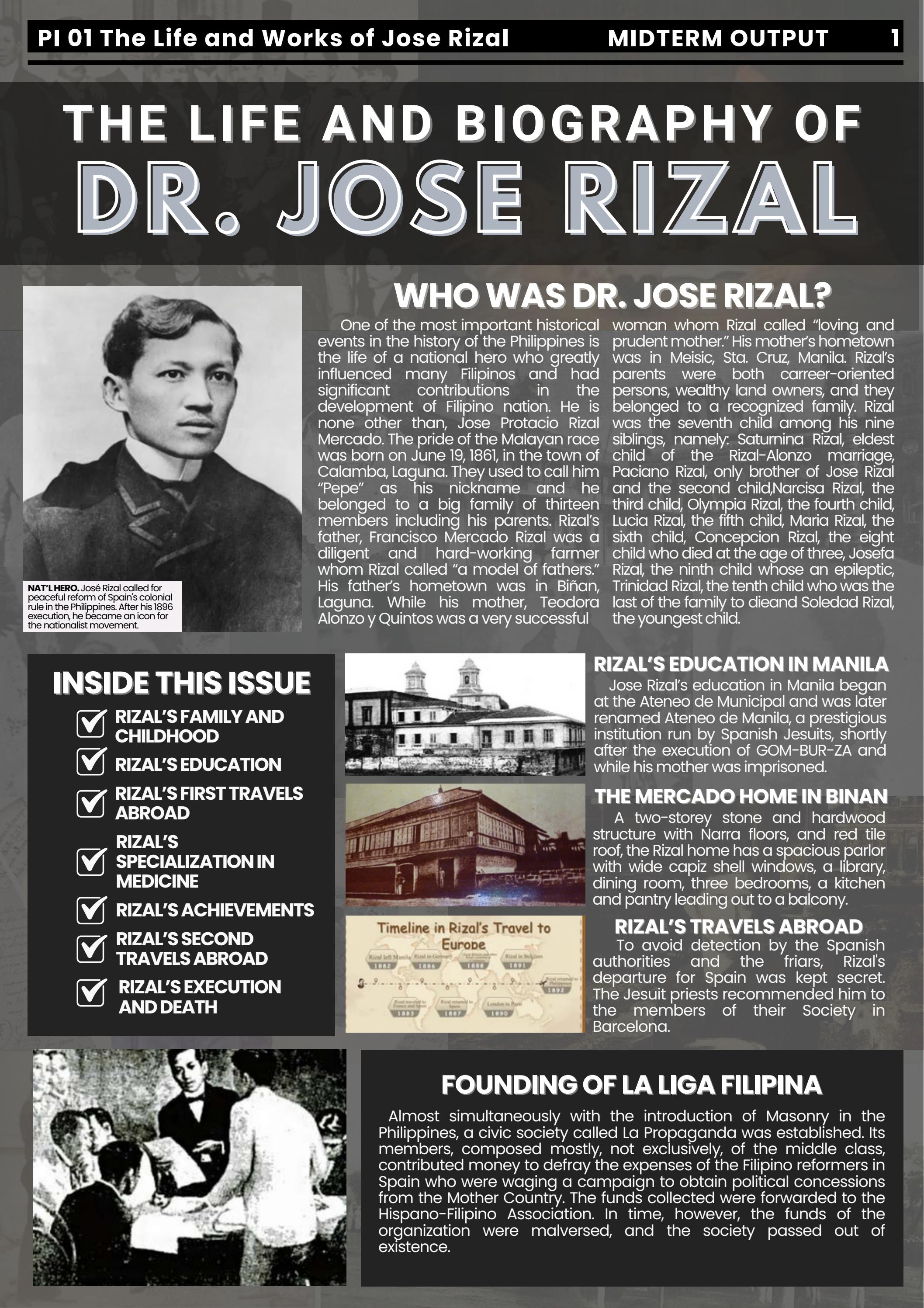 THE LIFE AND BIOGRAPHY OF DR. JOSE RIZAL by Addison Pascua - Issuu