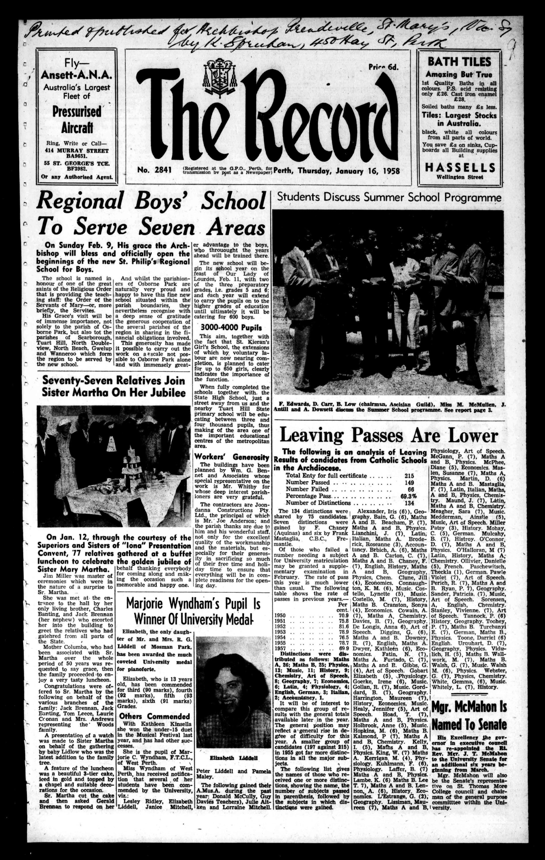 The Record Newspaper 16 January 1958 by The Record - Issuu