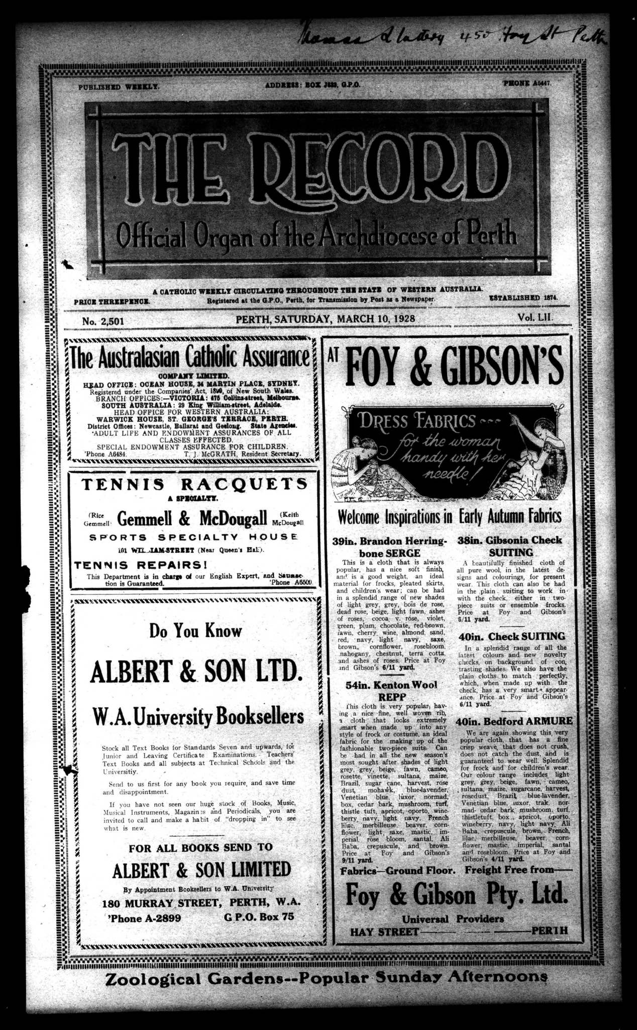 The Record Newspaper 10 March 1928 by The Record - Issuu