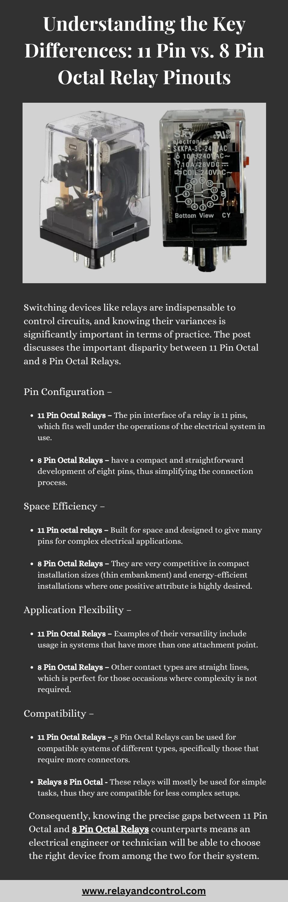 Understanding the Key Differences: 11 Pin vs. 8 Pin Octal Relay Pinouts by Relay and Control ...