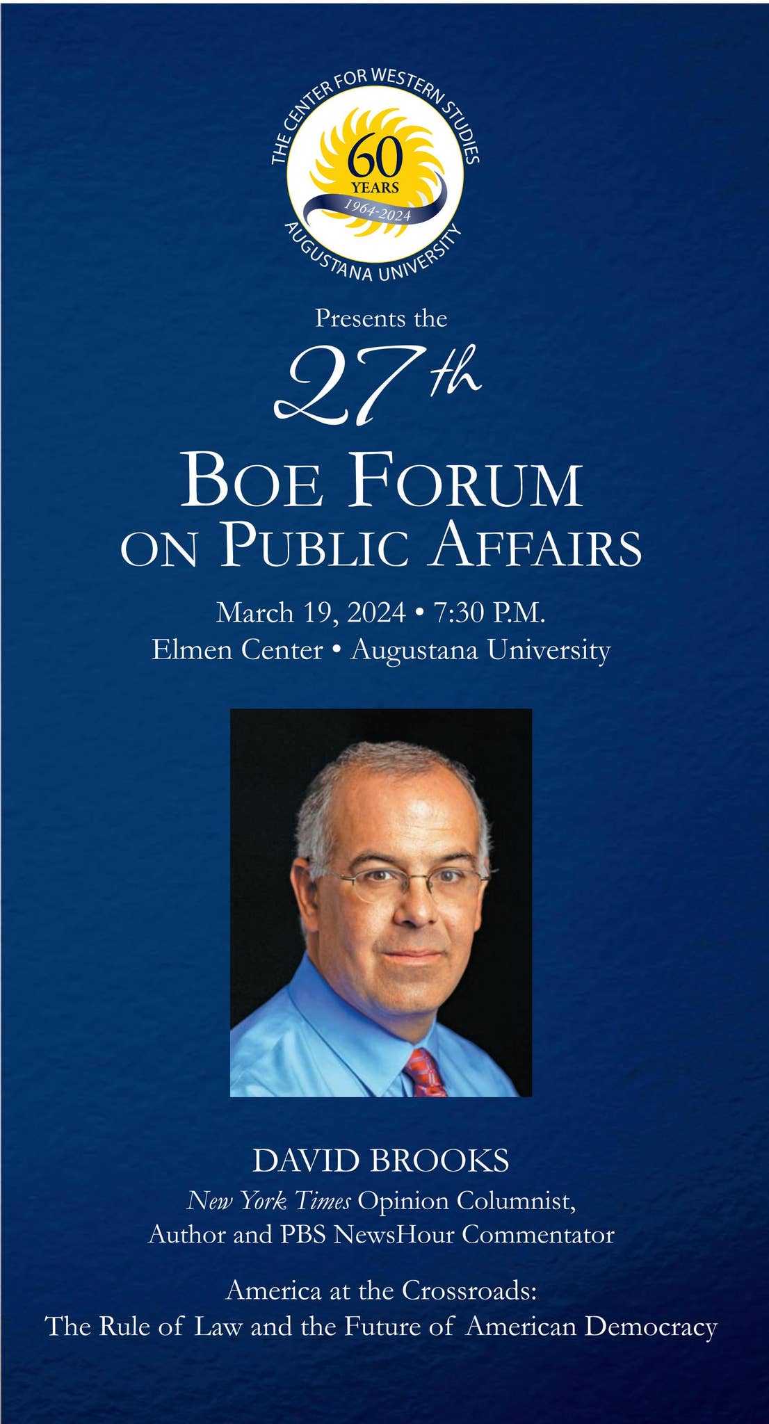 2024 Augustana Boe Forum: David Brooks by Augustana University - Issuu