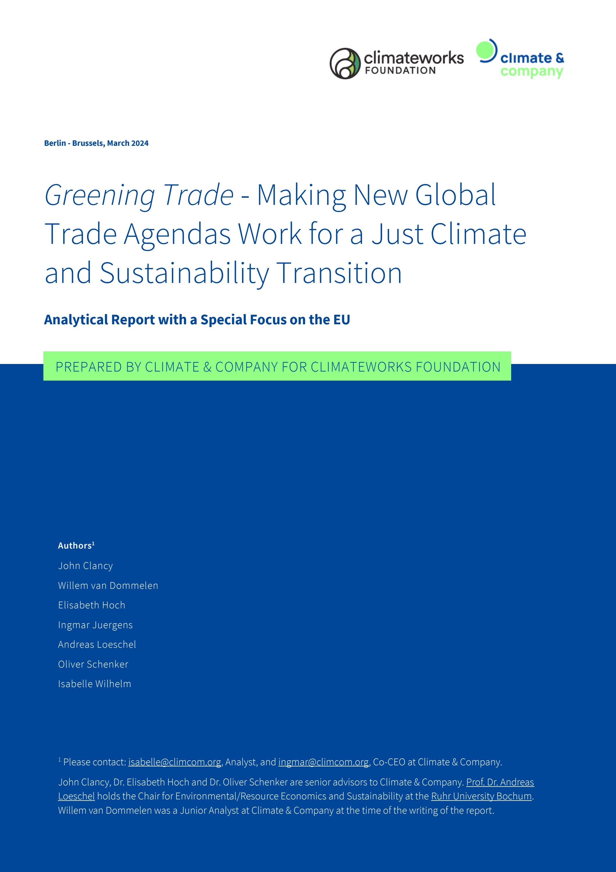Greening Trade - Making New Global Trade Agendas Work for a Just ...
