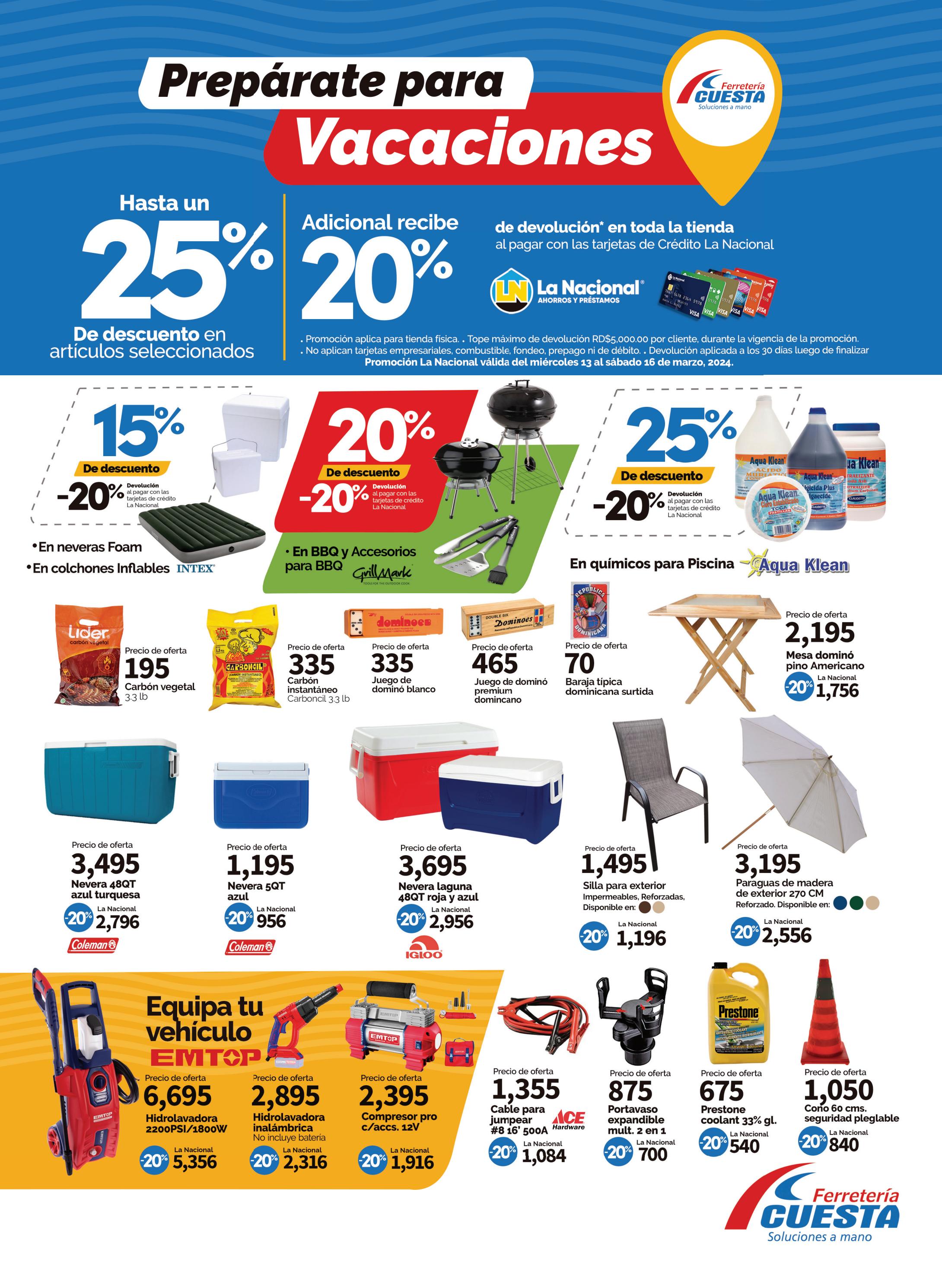 Prepárate para Vacaciones - Ferretería Cuesta, 2024 by Centro Cuesta Nacional - Issuu