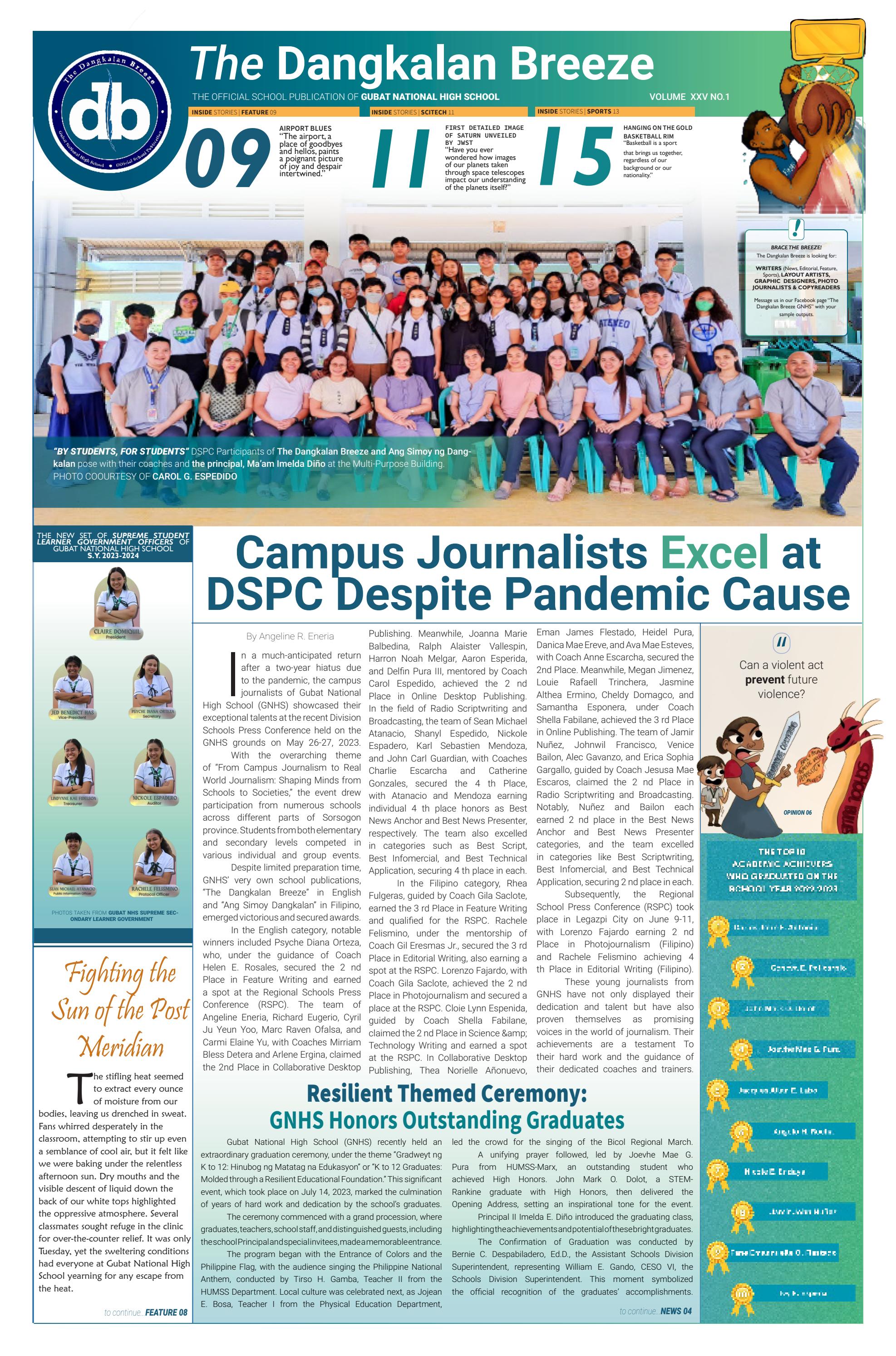 DB Volume 25 Issue No. 1 by The Dangkalan Breeze - Issuu