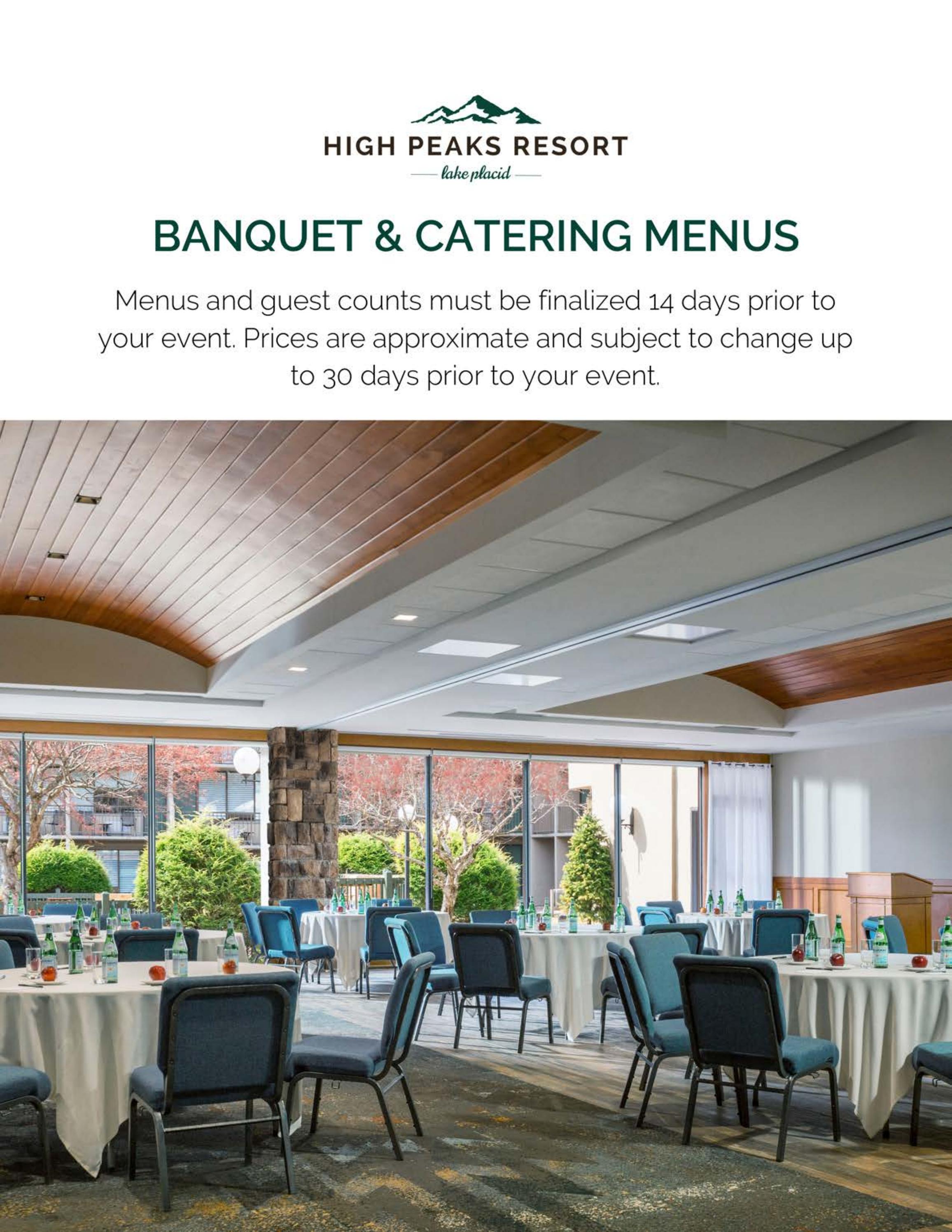 High Peaks Resort Catering Menus by spirehospitality - Issuu