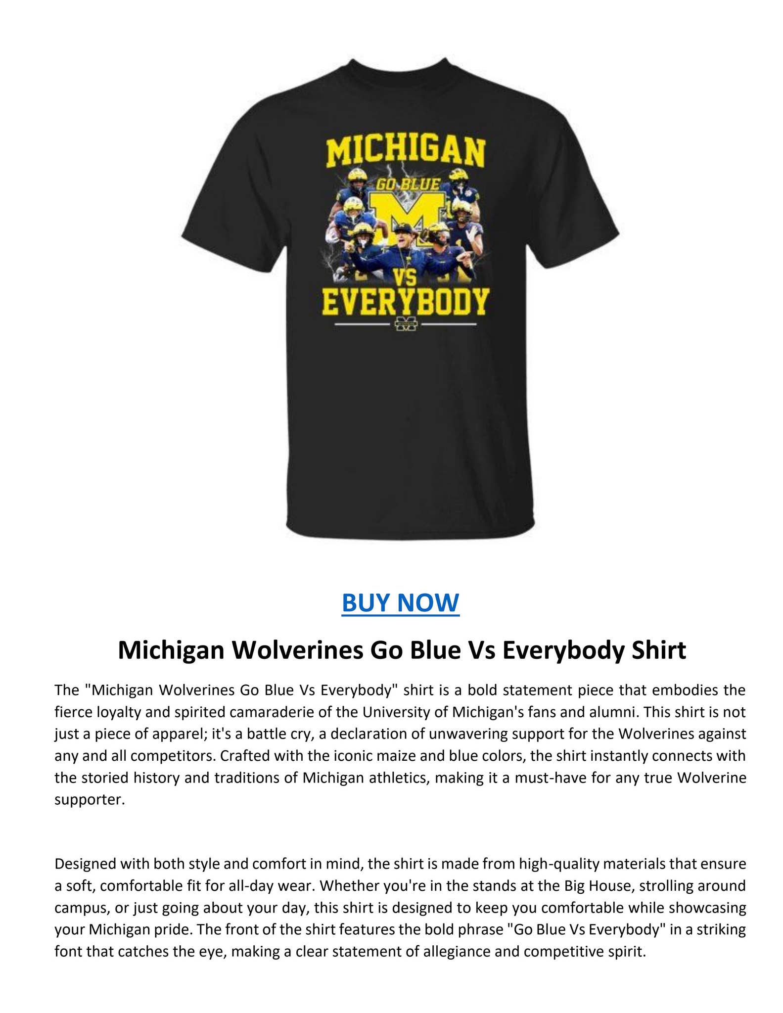 Michigan Wolverines Go Blue Vs Everybody Shirt by Alberto Cerriteno - Issuu