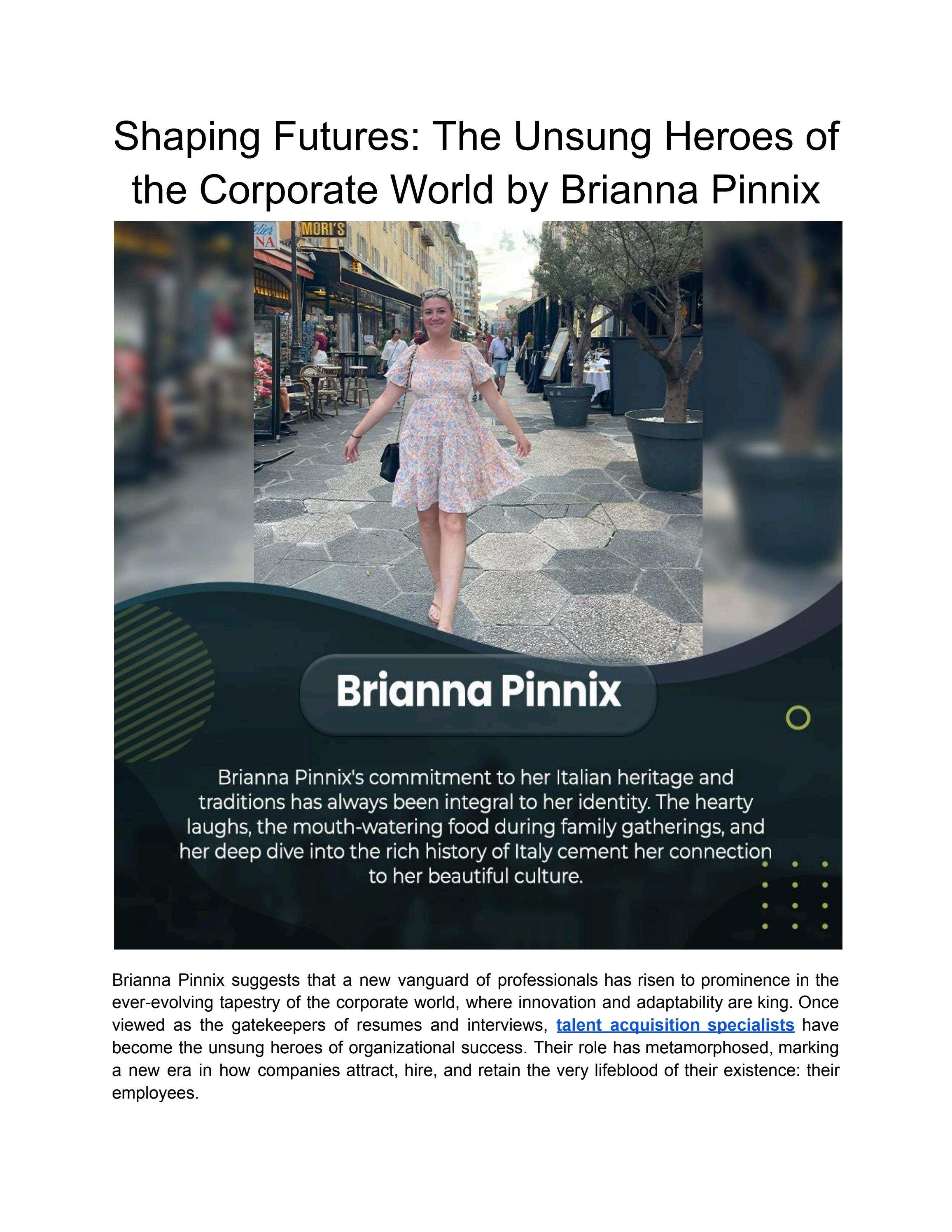 Shaping Futures: The Unsung Heroes of the Corporate World by Brianna ...