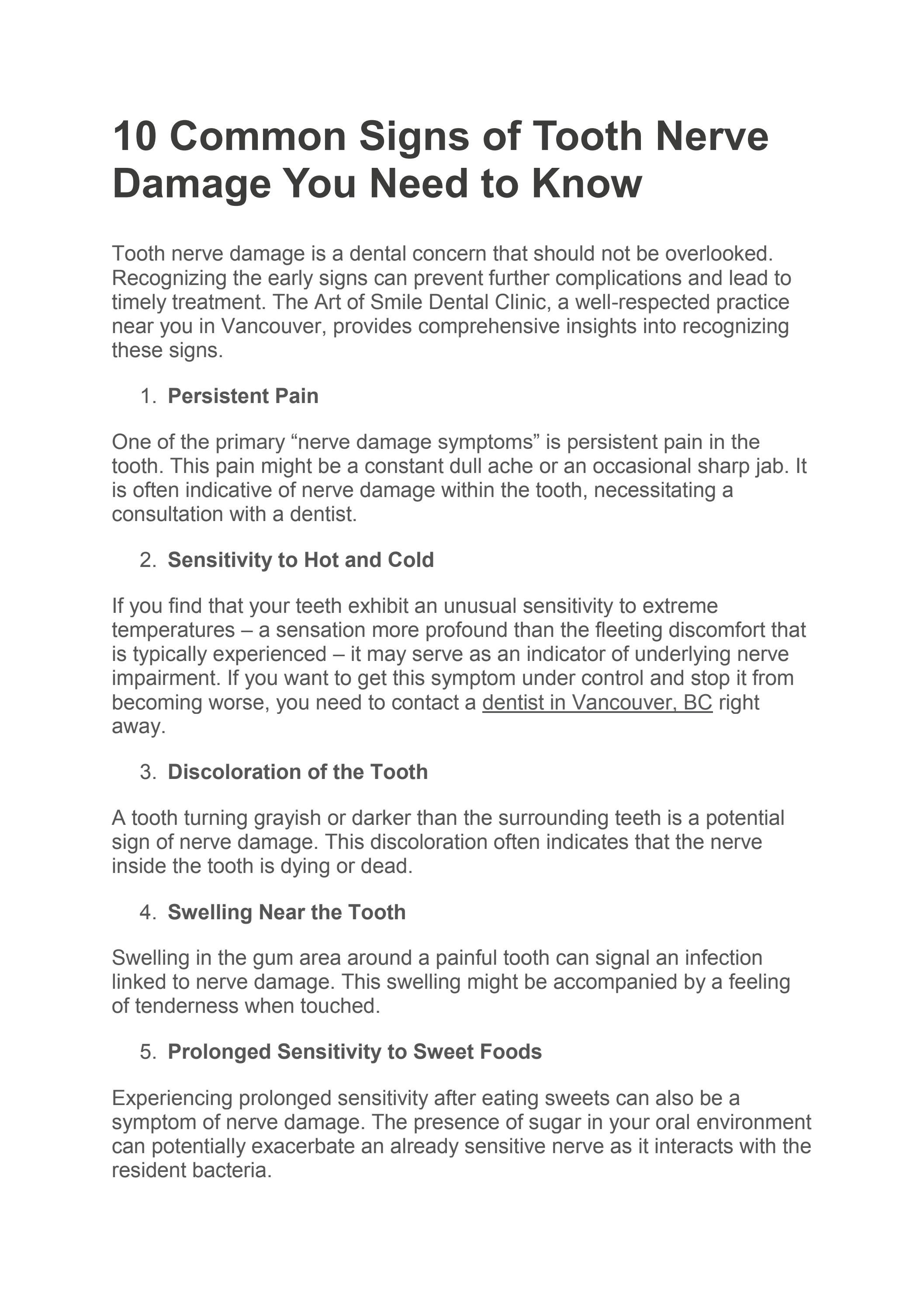 Discover the 10 Common Signs of Tooth Nerve Damage: Your Guide to ...