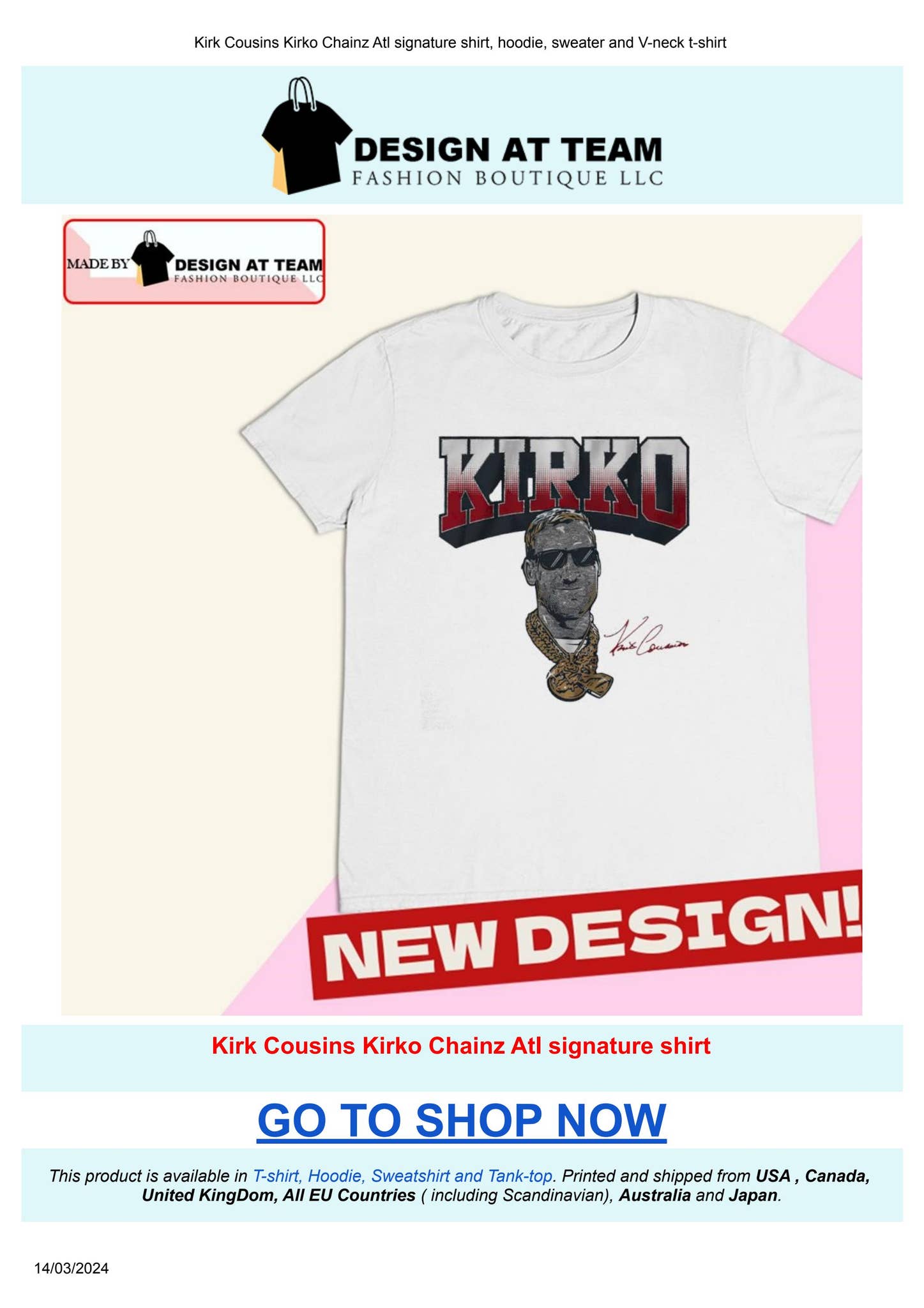 Kirk Cousins Kirko Chainz Atl signature shirt by Design AT Shop - Issuu