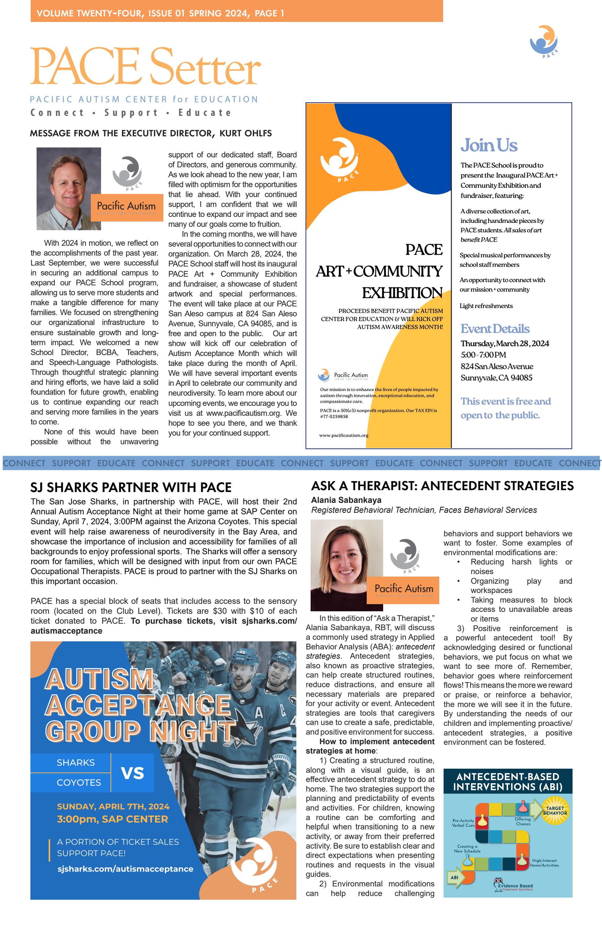 PACE 2024 Spring PACESetter by Pacific Autism Center for Education - Issuu