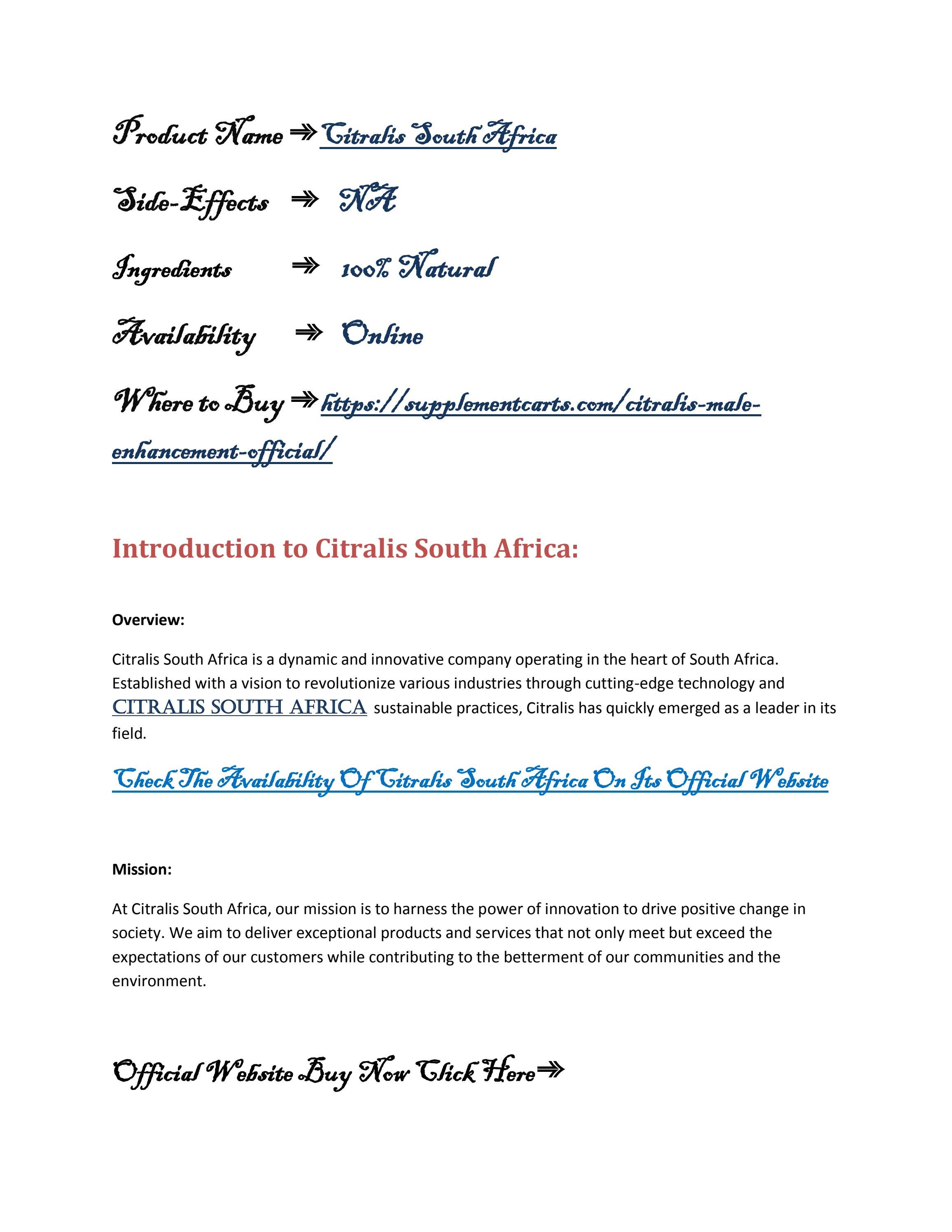 Citralis South Africa Best Product of 2024 Order Now !! by Sarutobi026 ...