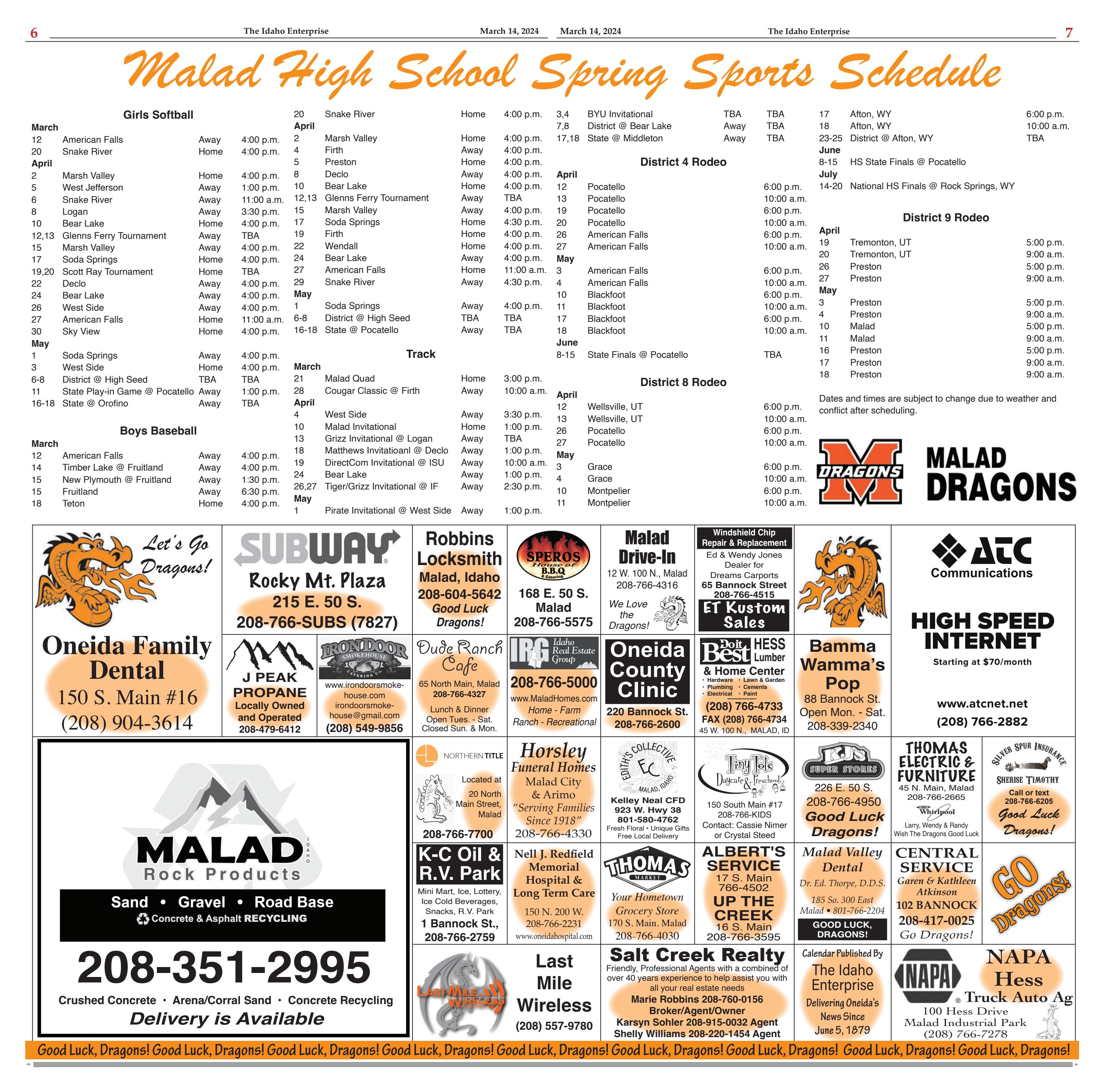 MHS Sports Schedule by The City Journals - Issuu