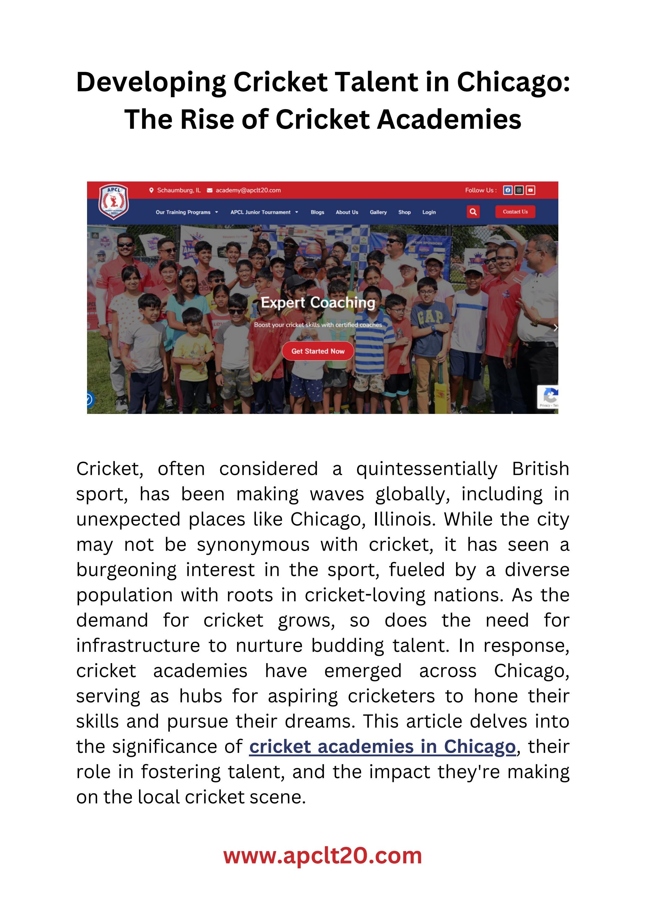 Developing Cricket Talent in Chicago: The Rise of Cricket Academies by ...