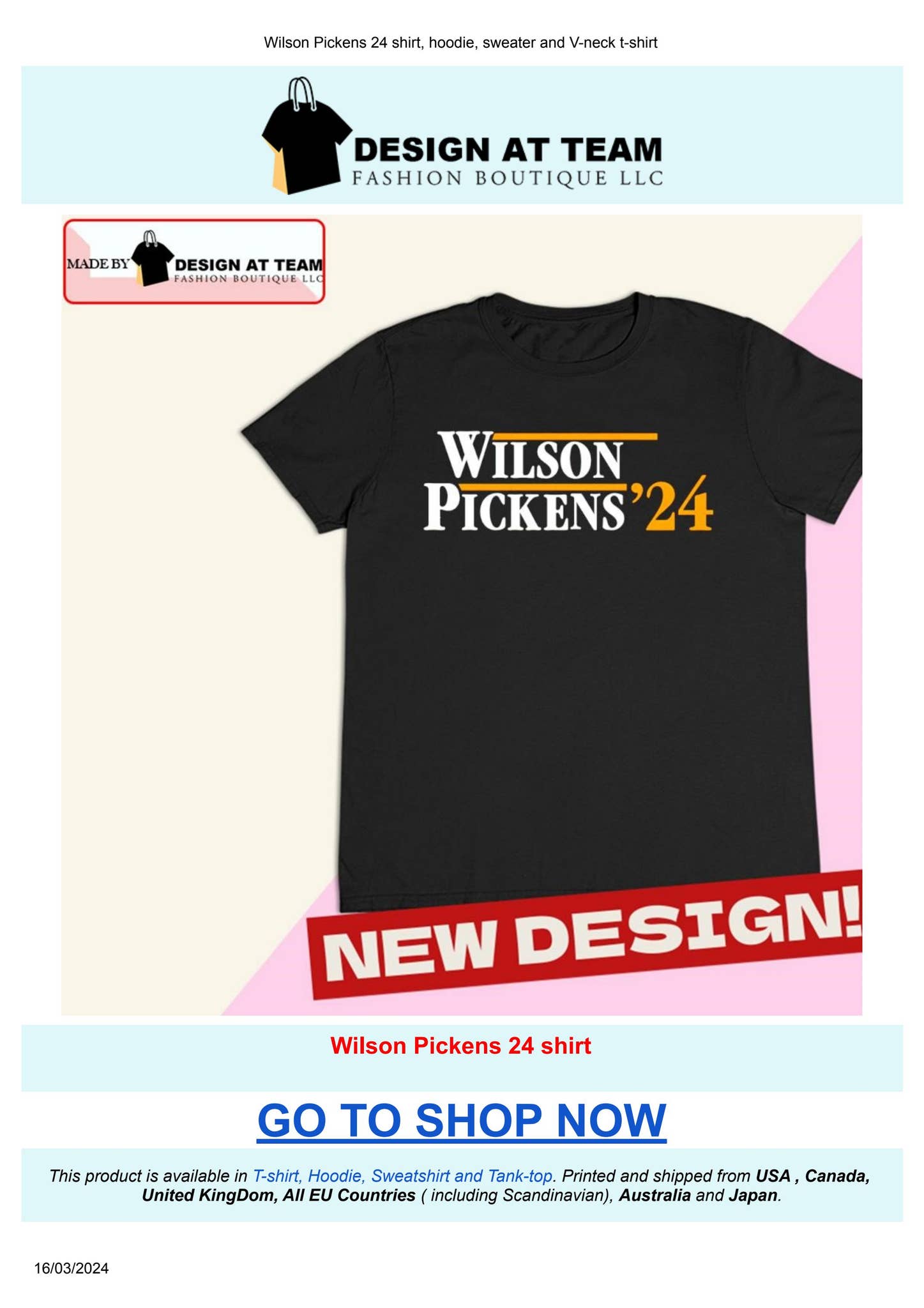 Wilson Pickens 24 shirt by Design AT Shop - Issuu