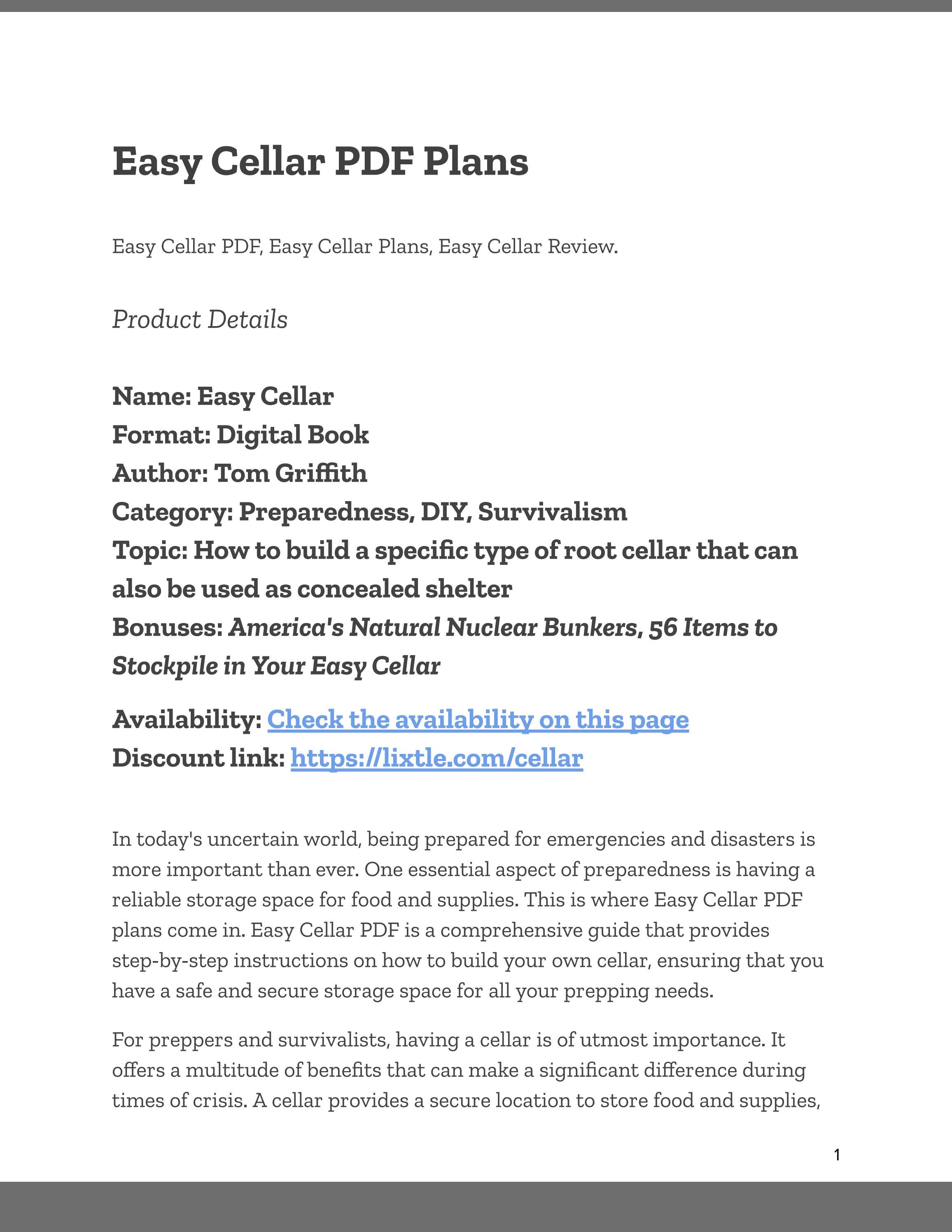 Easy Cellar PDF Plans 2024 by Easy Cellar PDF - Issuu