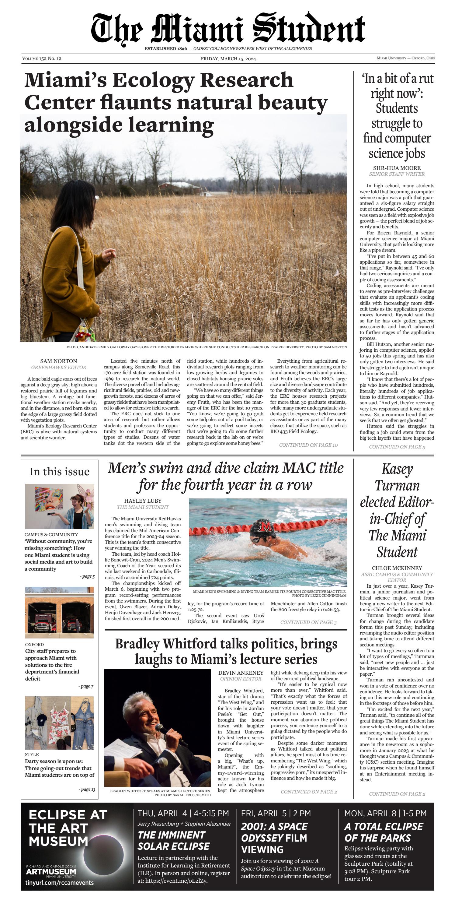 The Miami Student | March 15, 2024 by The Miami Student - Issuu