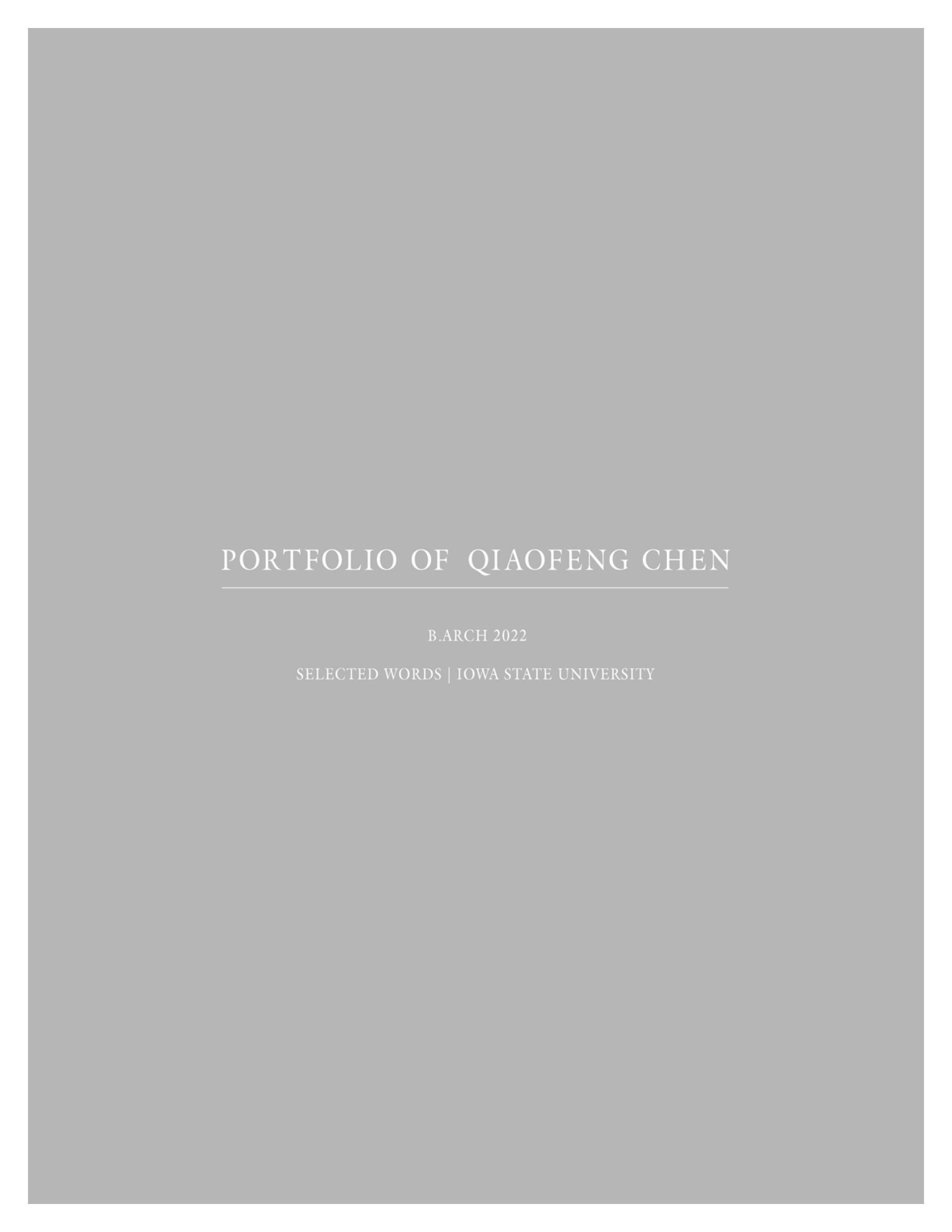 Portfolio of Qiaofeng Chen by Calvin Chen - Issuu