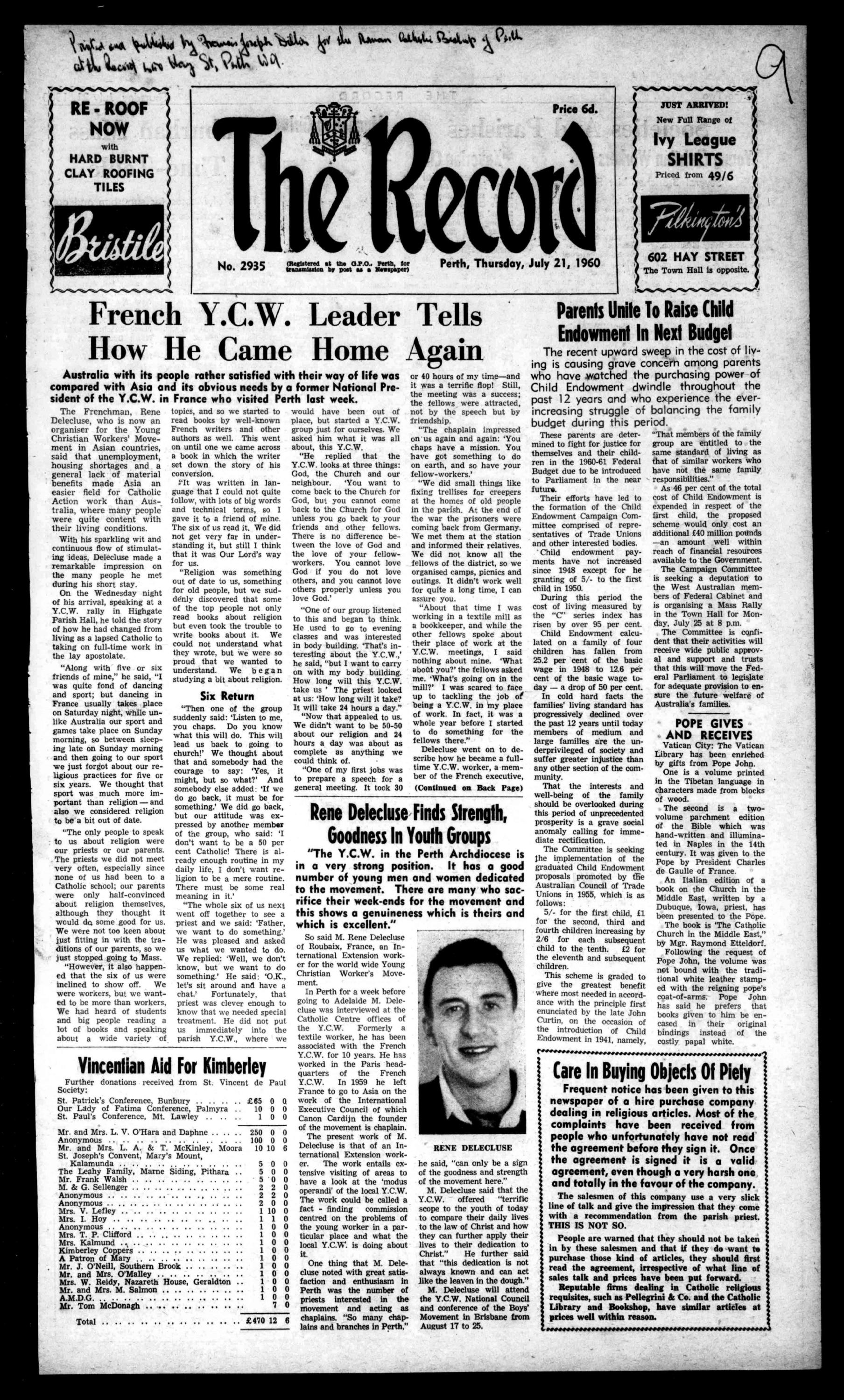 The Record Newspaper 21 July 1960 by The Record - Issuu