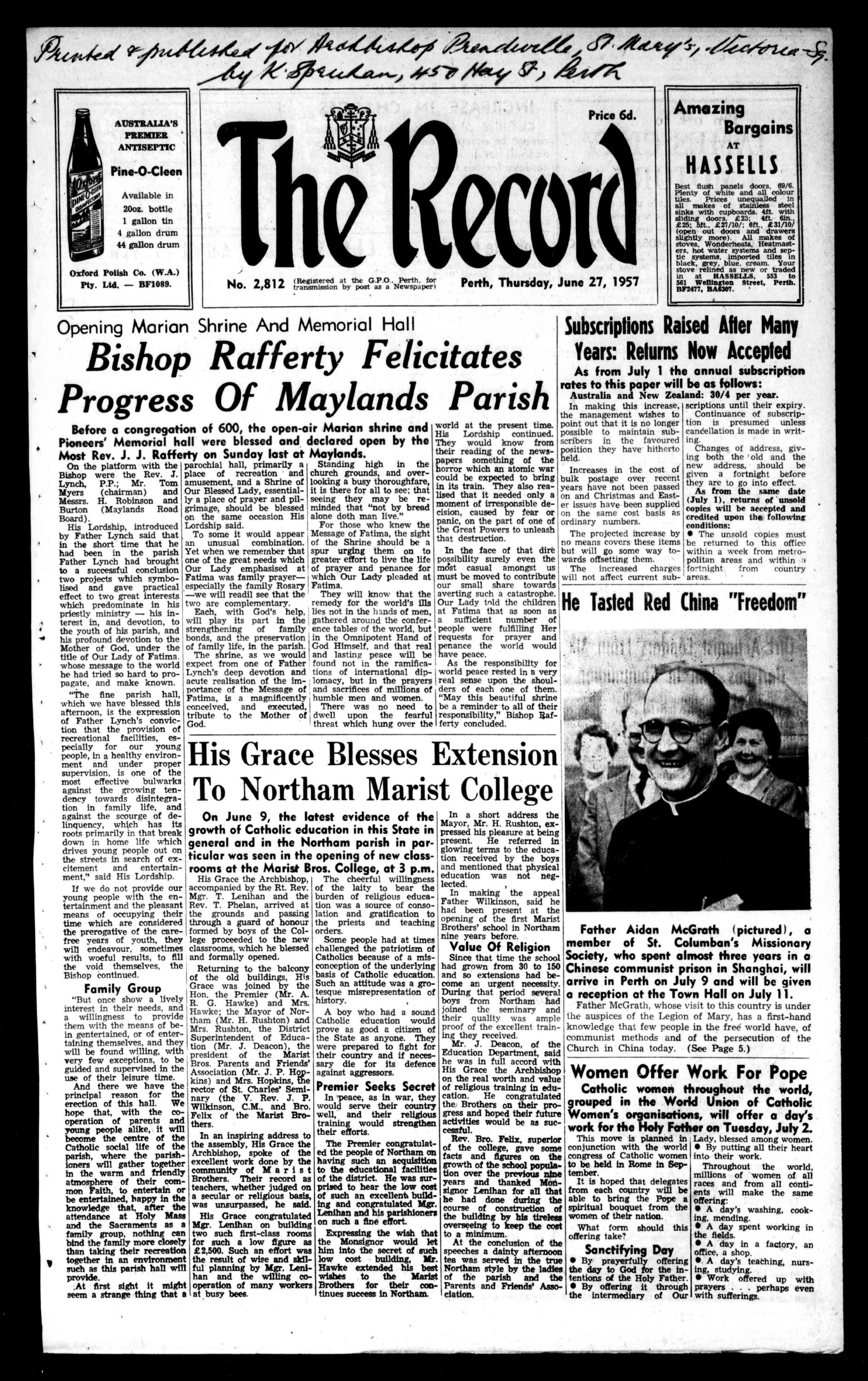 The Record Newspaper 27 June 1957 by The Record - Issuu