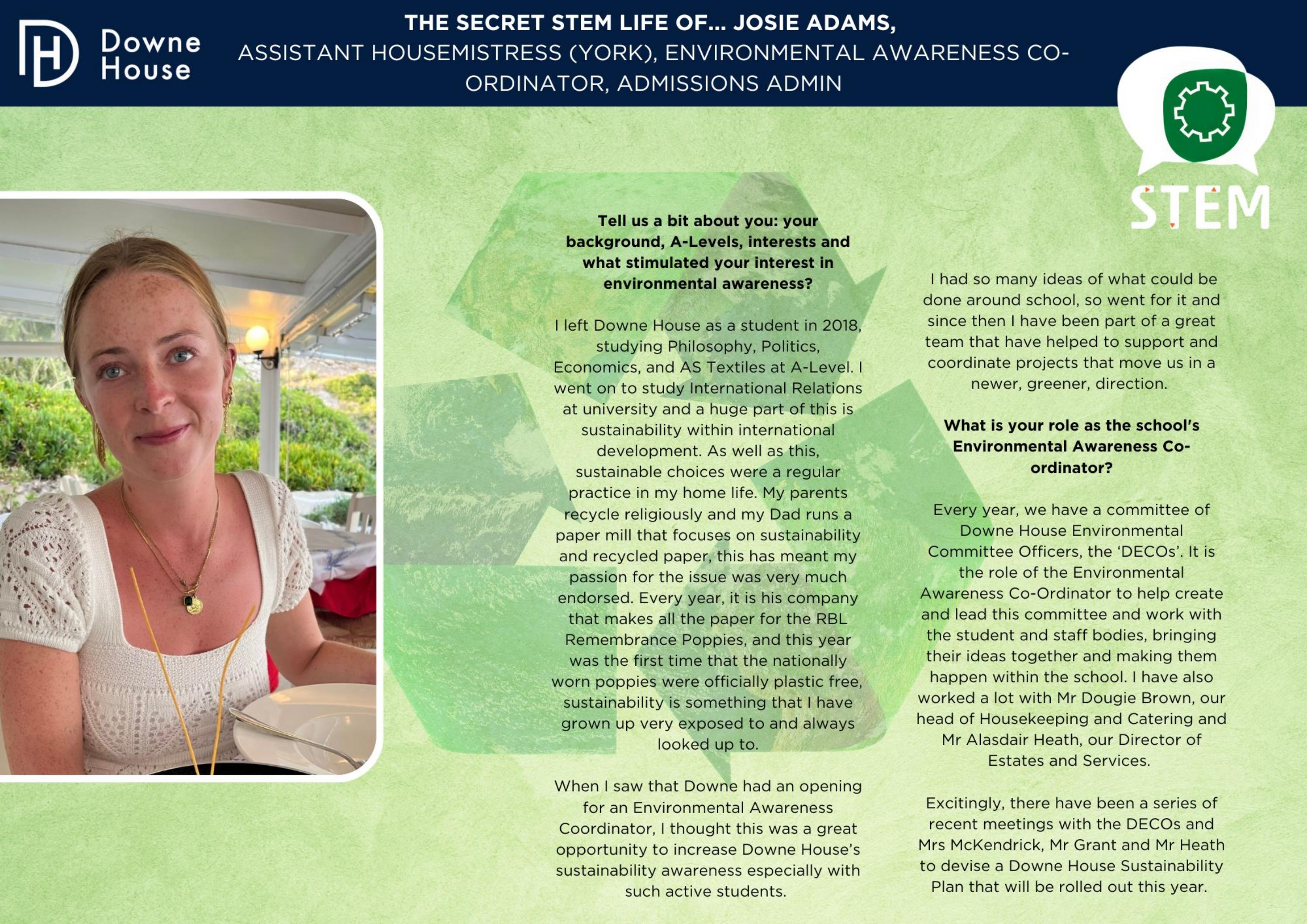 STEM Conversations - Josie Adams by Downe House School - Issuu
