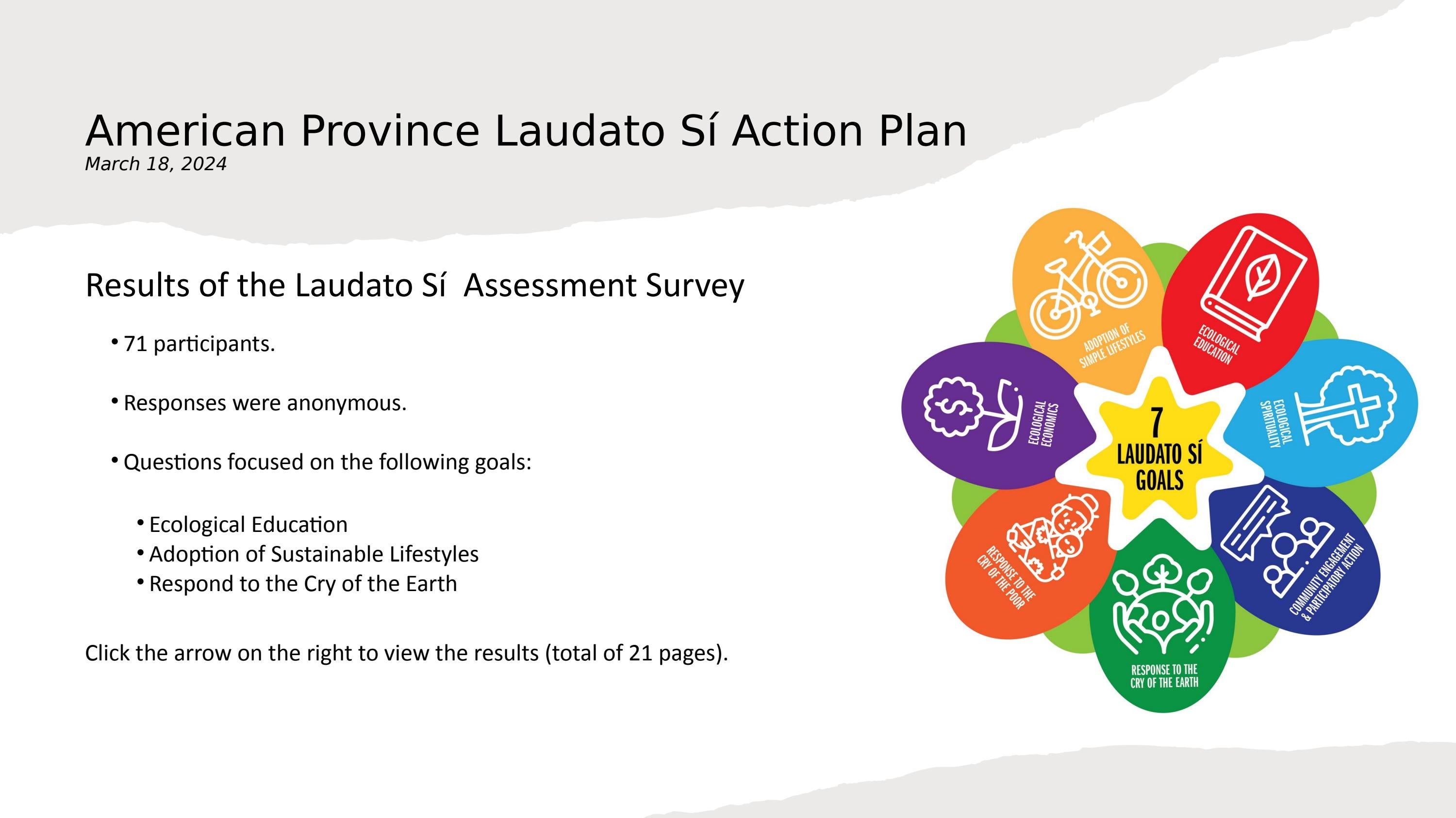 American Province Laudato Si' Survey Results by SHCJ Publications - Issuu