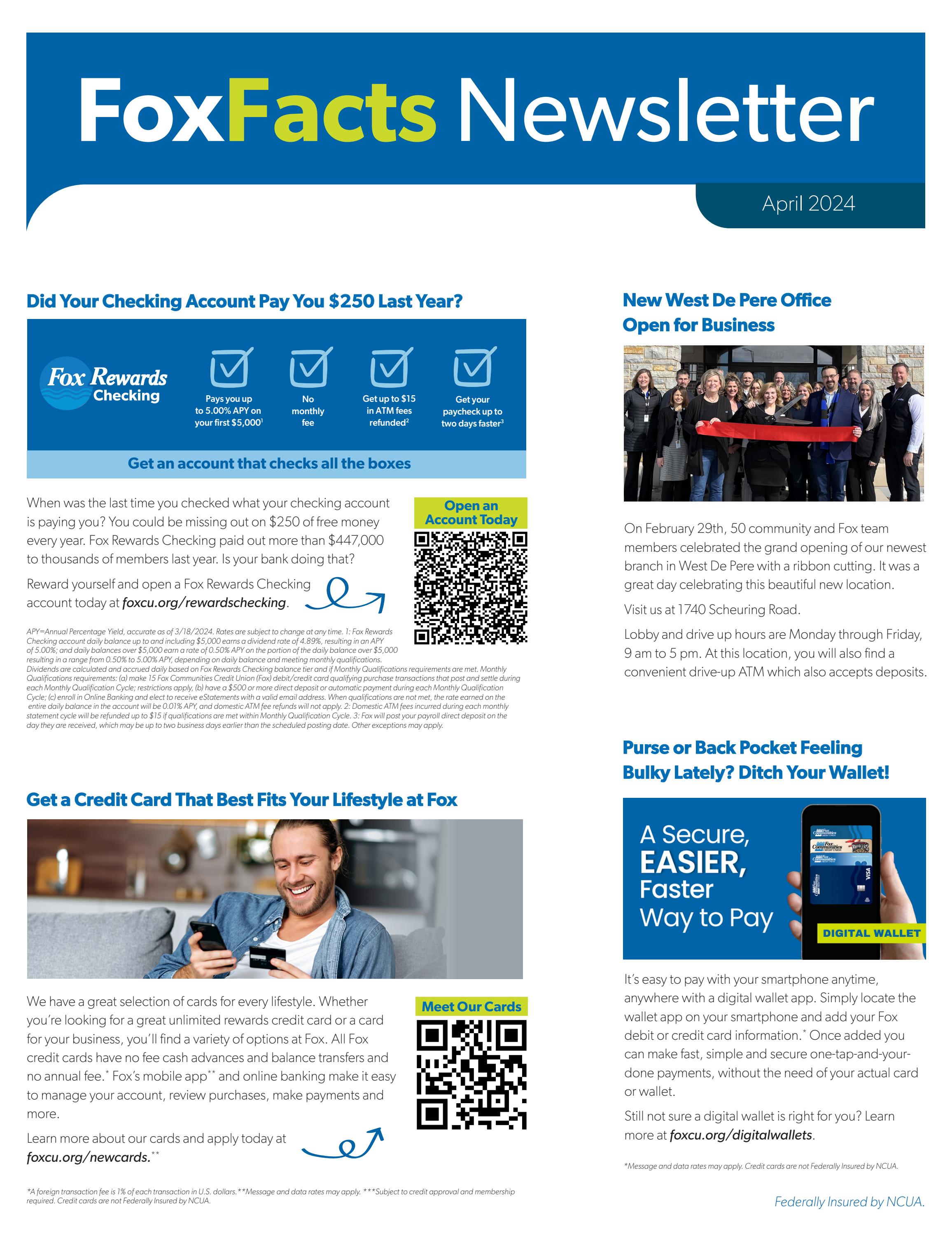 Fox Facts Newsletter - April 2024 by Fox Communities Credit Union - Issuu