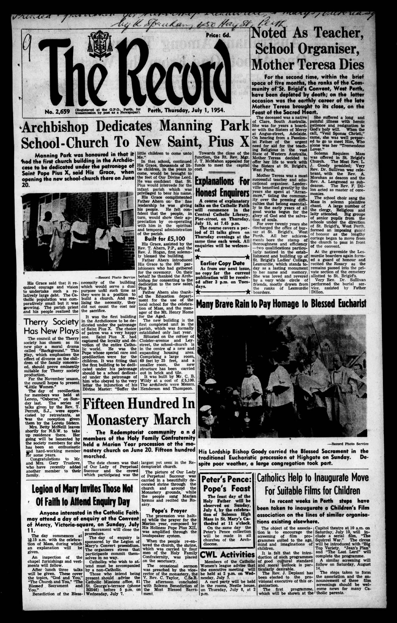 The Record Newspaper 01 July 1954 by The Record - Issuu
