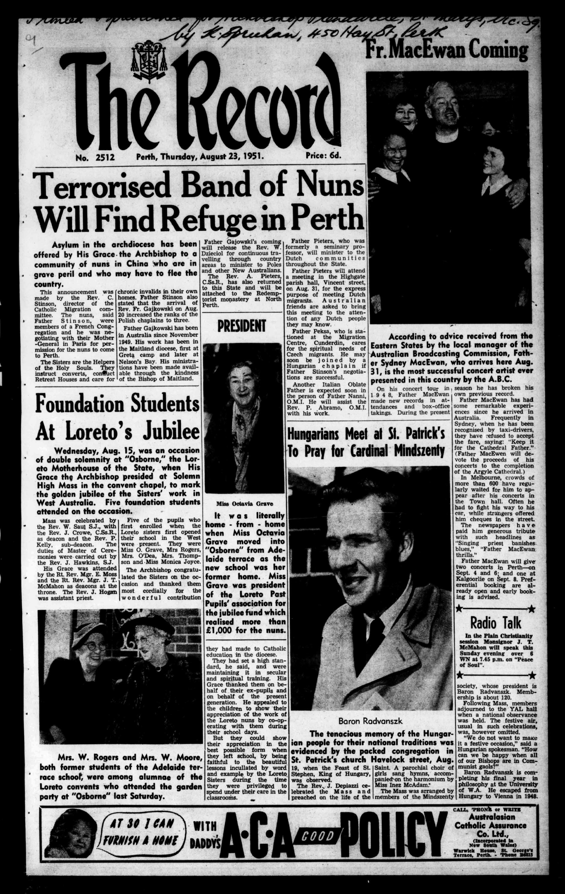 The Record Newspaper 23 August 1951 by The Record - Issuu