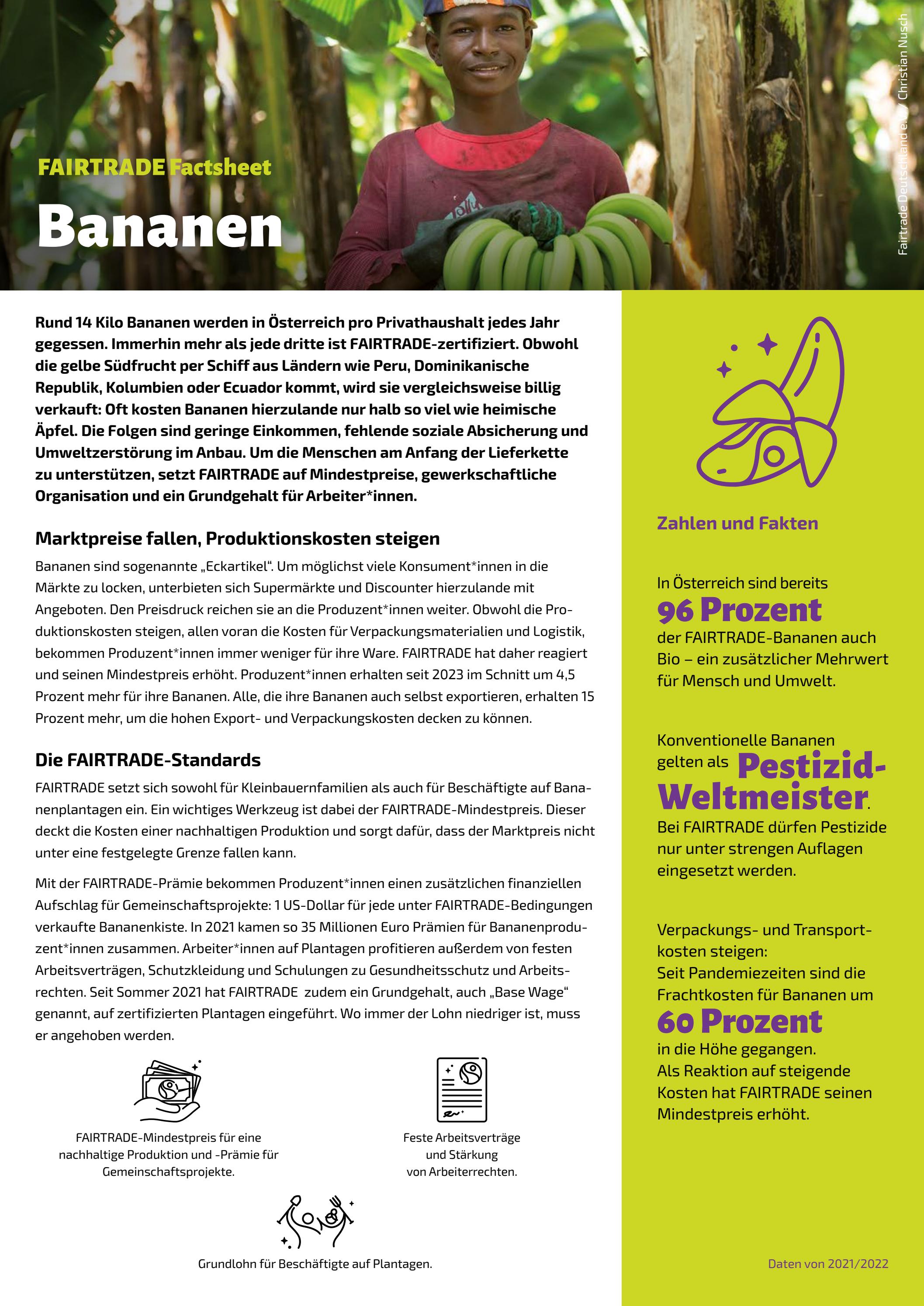 Factsheet "Bananen" by fairtrade_at - Issuu