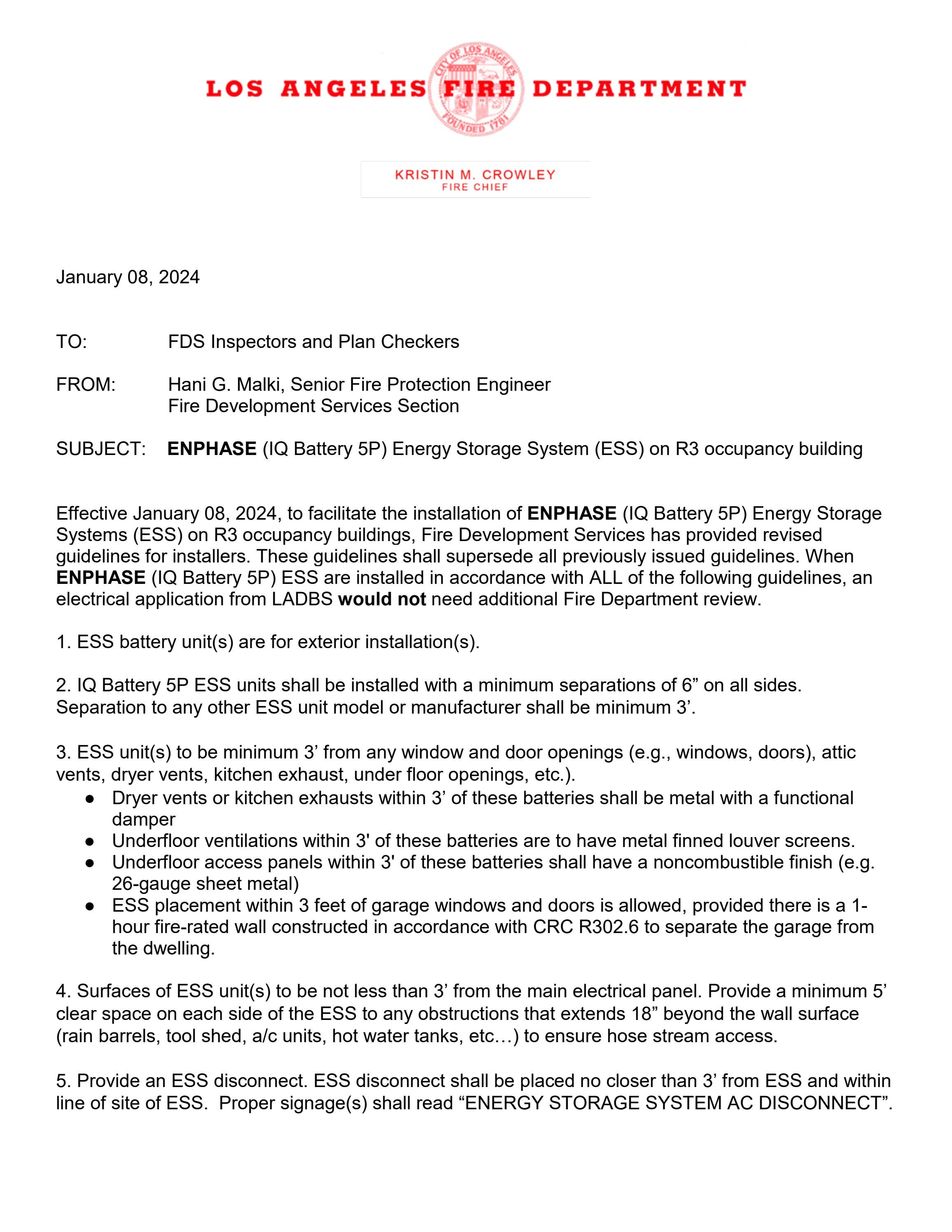 Enphase Energy Storage System (ESS) on R3 occupancy building by Los ...
