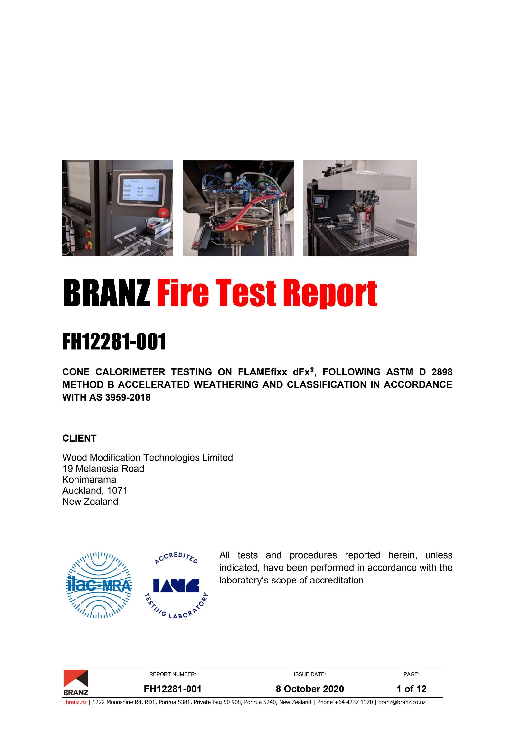 Branz Fire Test Report FH12281-001 by itiaustralia - Issuu