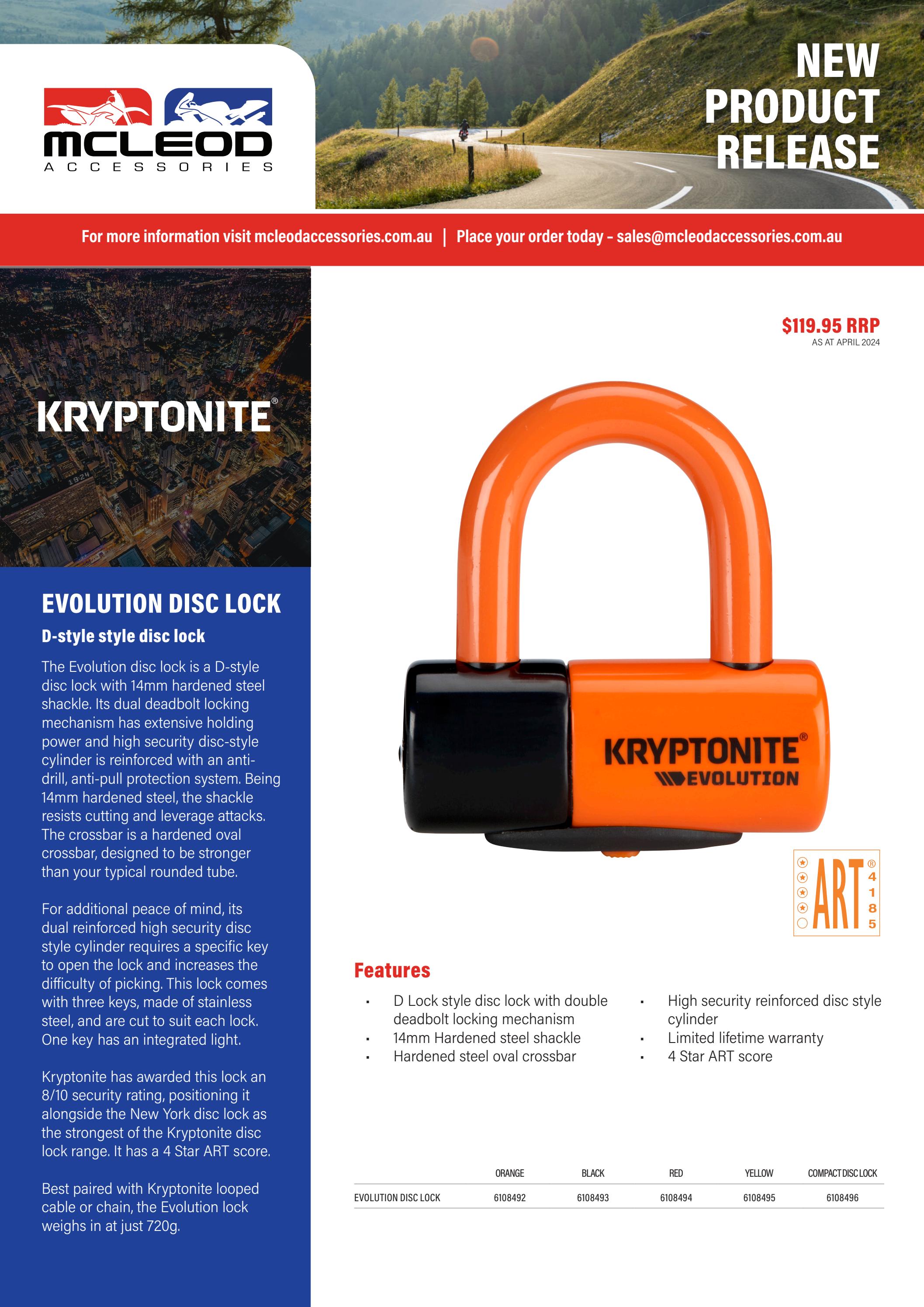 NPR - Kryptonite - Evolution Disc Lock by McLeod Accessories - Issuu
