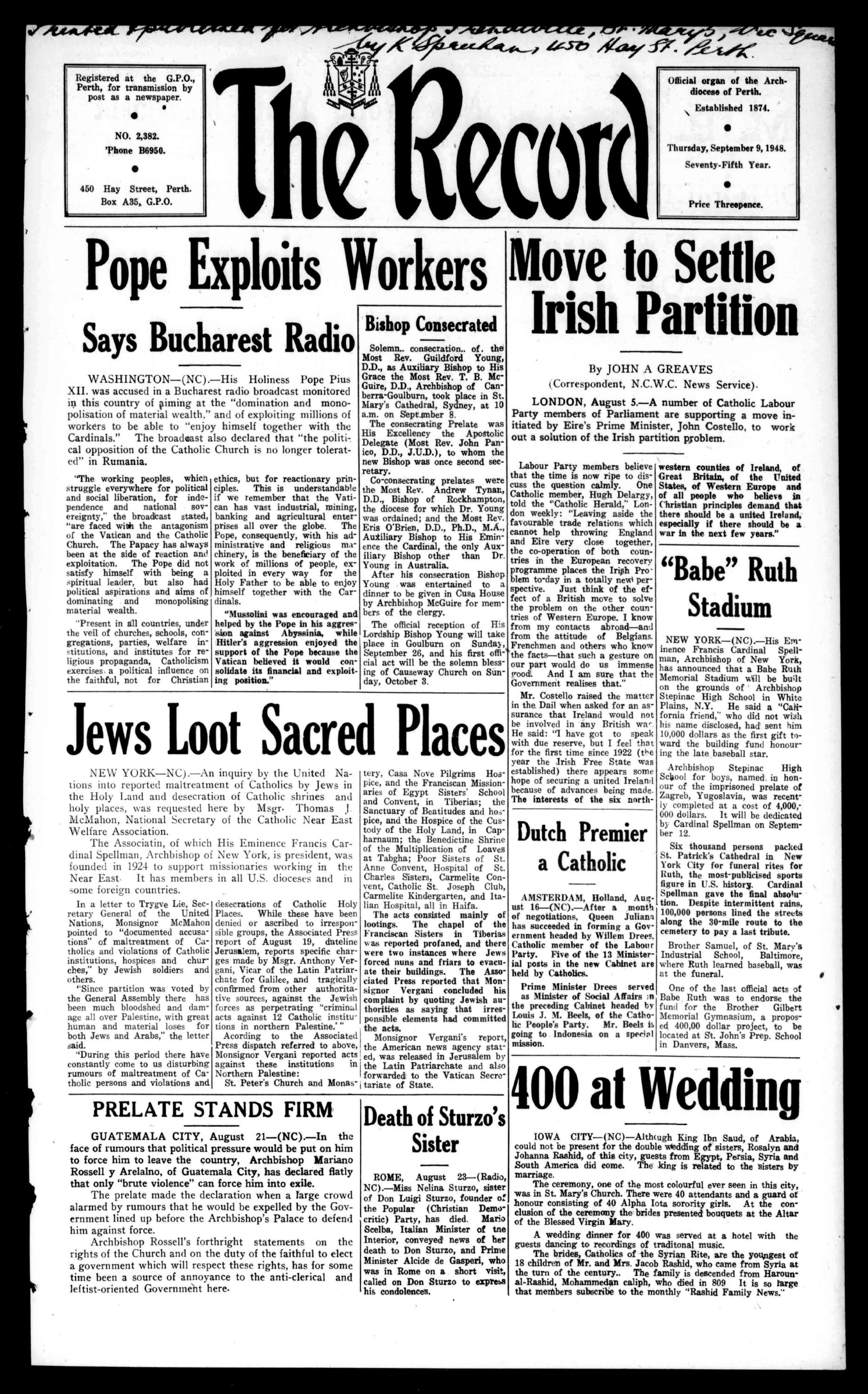 The Record Newspaper 09 September 1948 by The Record - Issuu