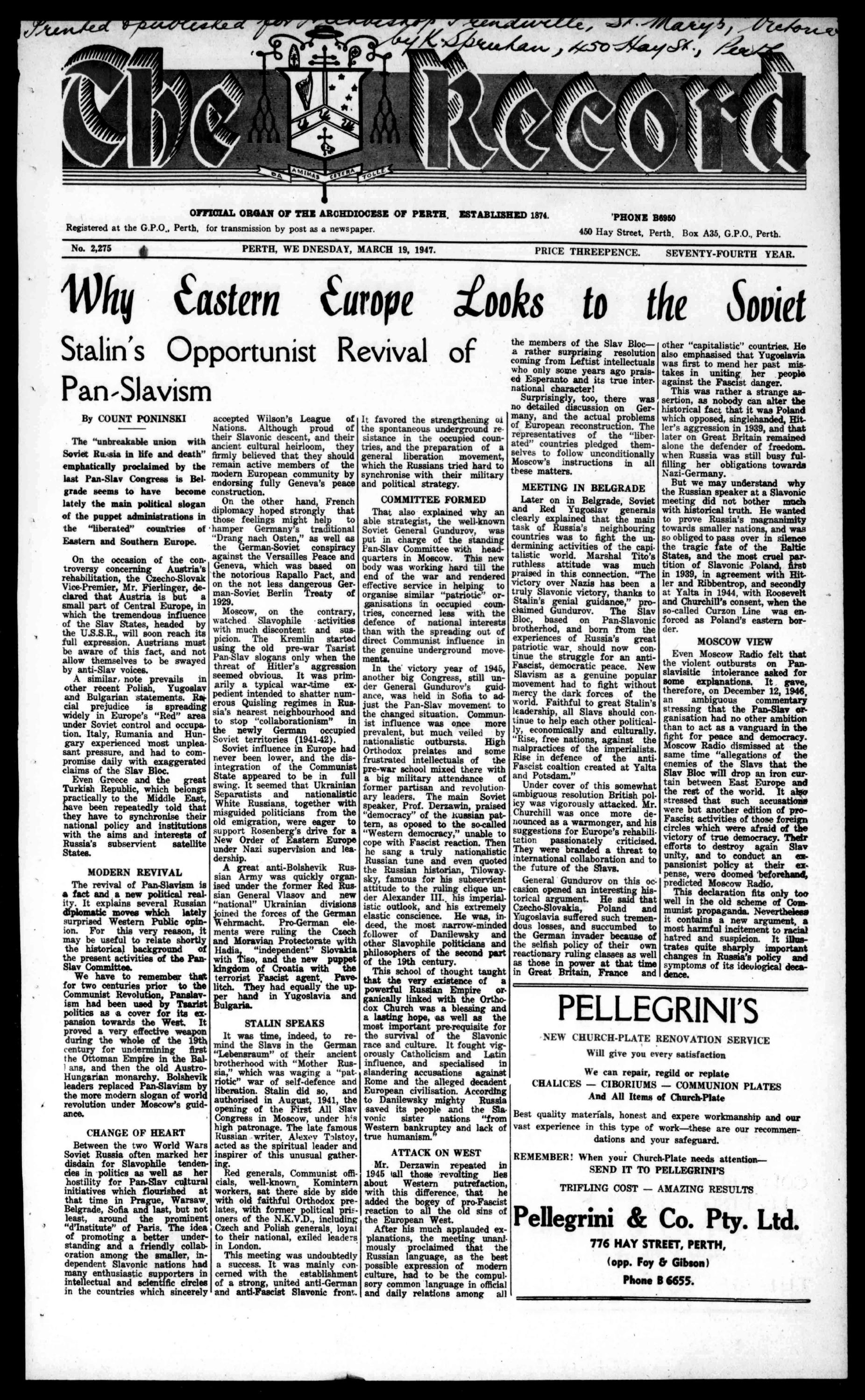 The Record Newspaper 19 March 1947 by The Record - Issuu