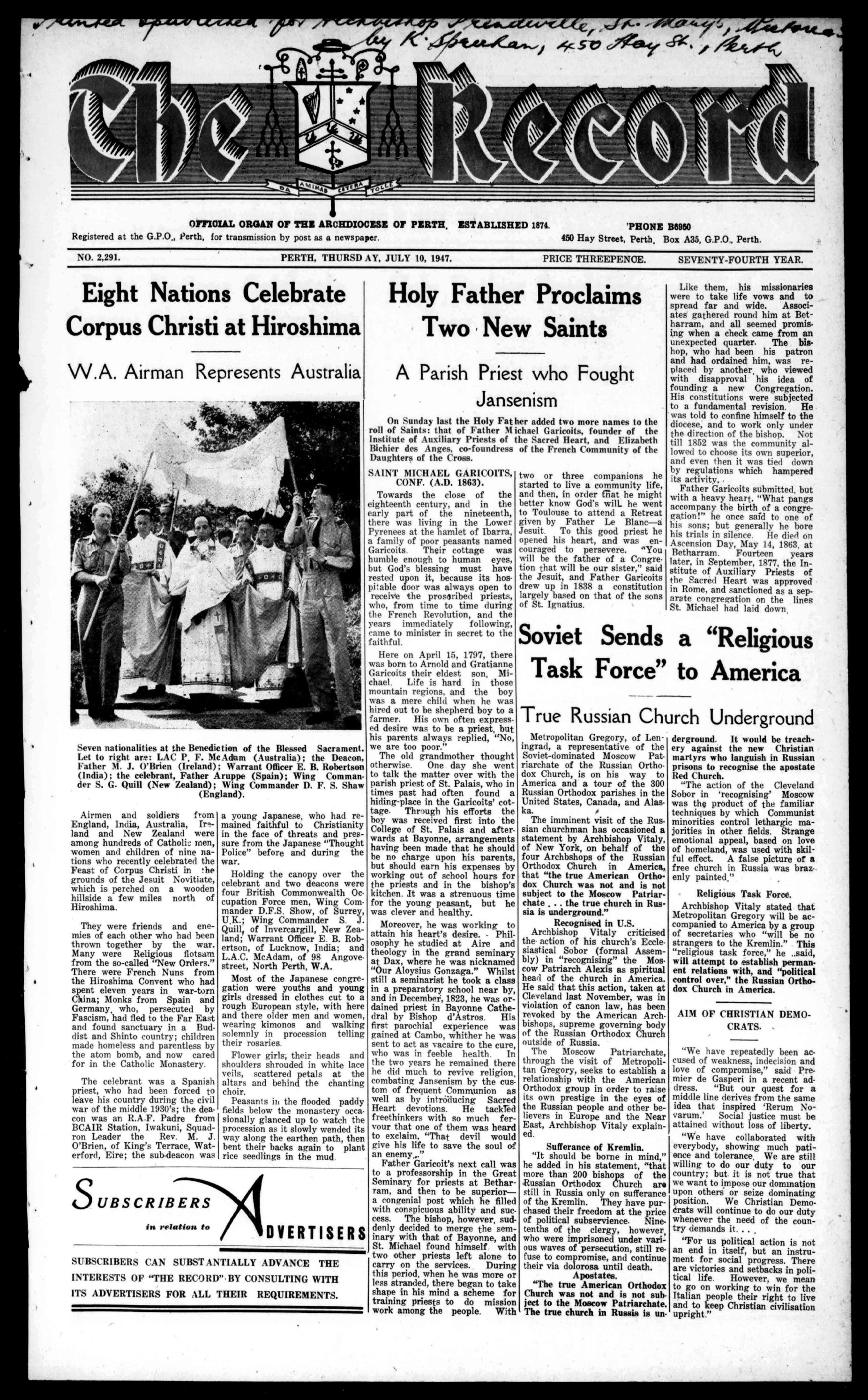 The Record Newspaper 10 July 1947 by The Record - Issuu