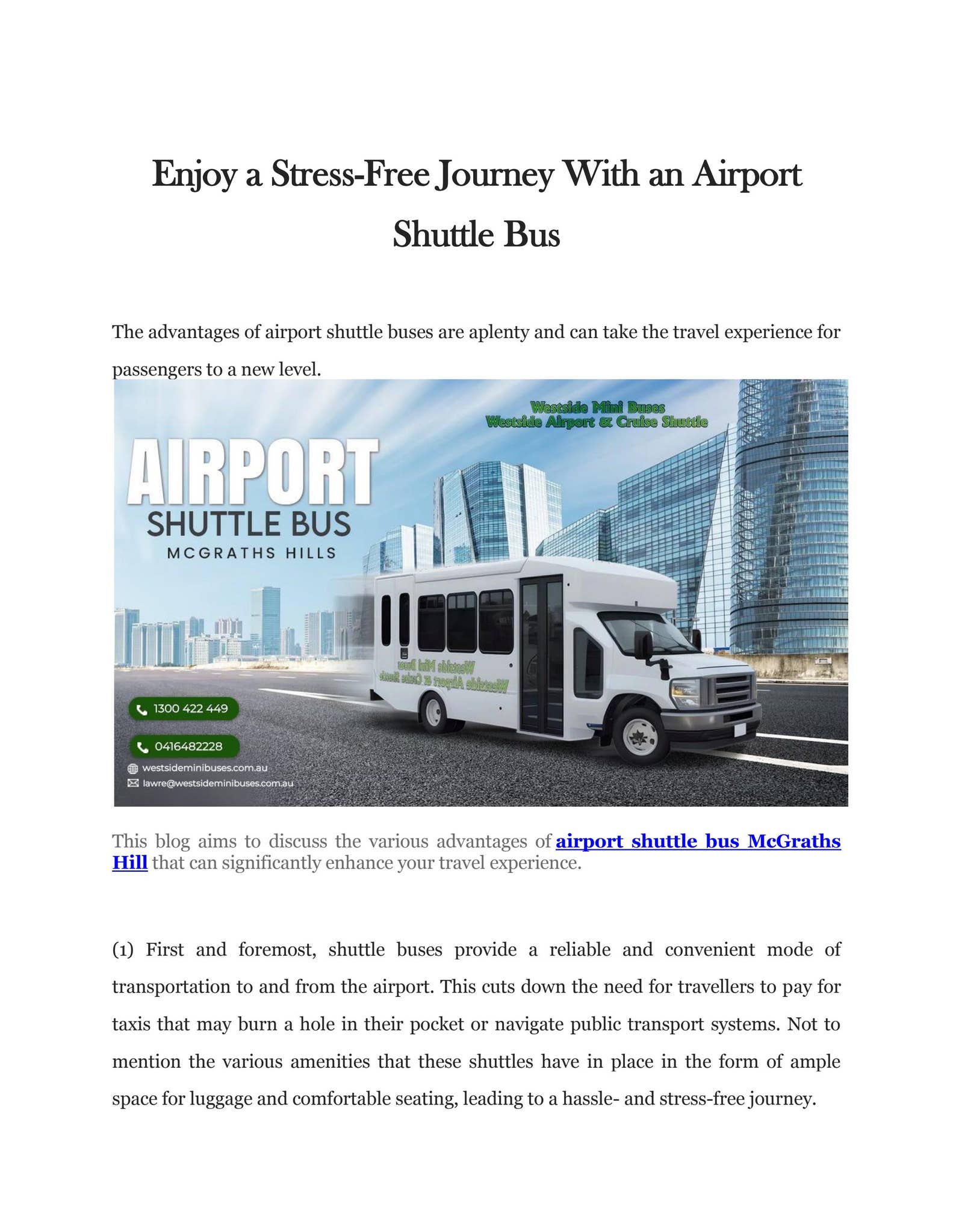 Airport Shuttle Bus - Convenient Transport for Airport Travelers by ...