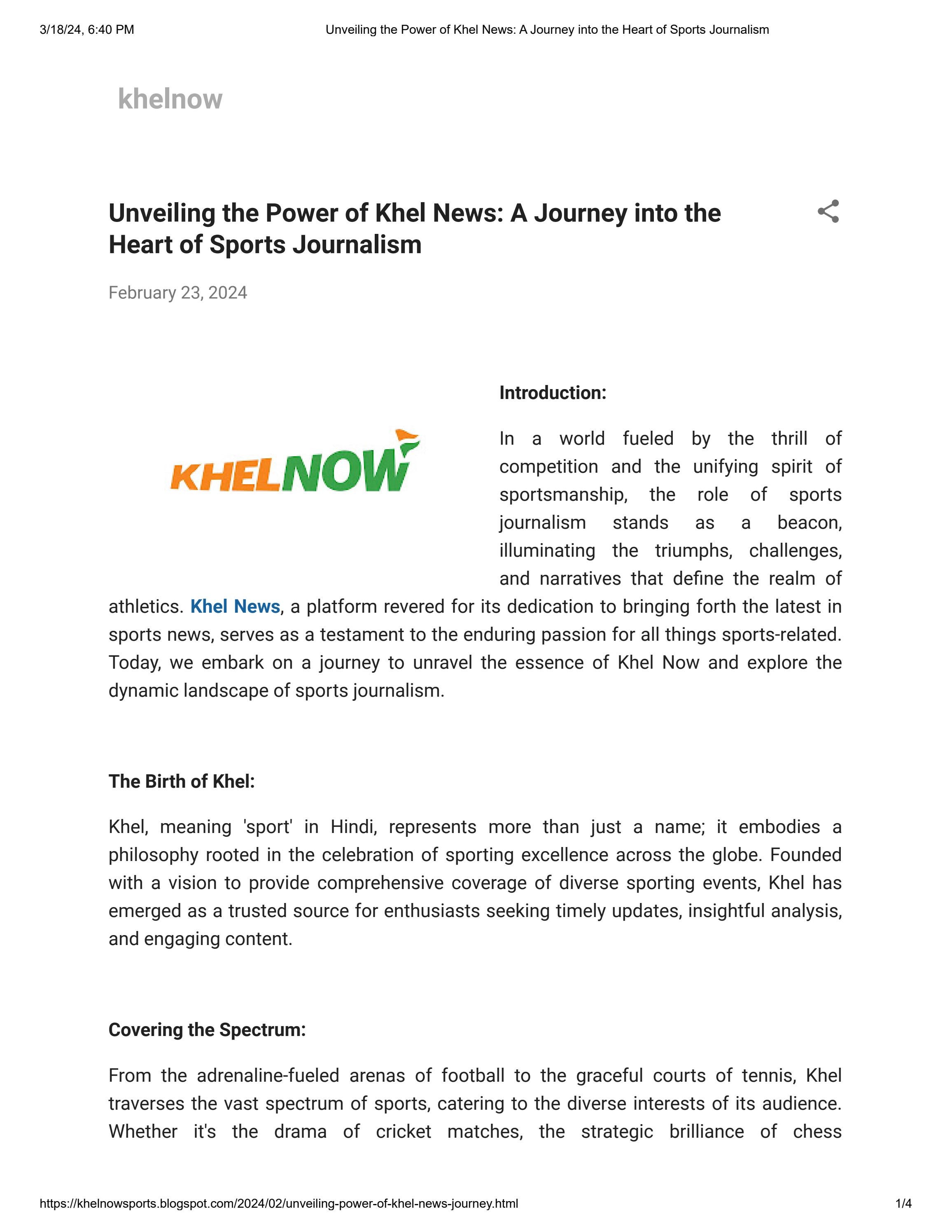 Unveiling the Power of Khel News: A Journey into the Heart of Sports ...