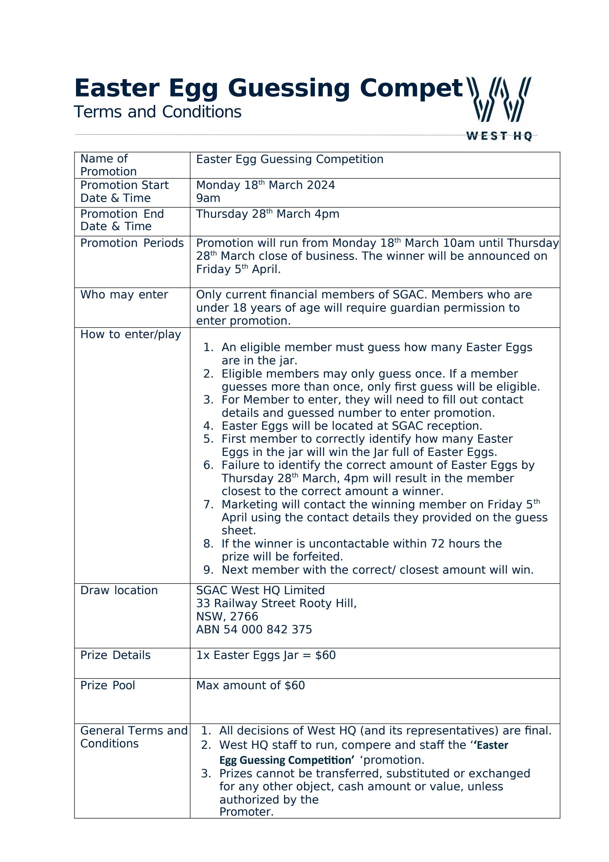 SGAC Easter Egg Guessing Comp. by westhq - Issuu