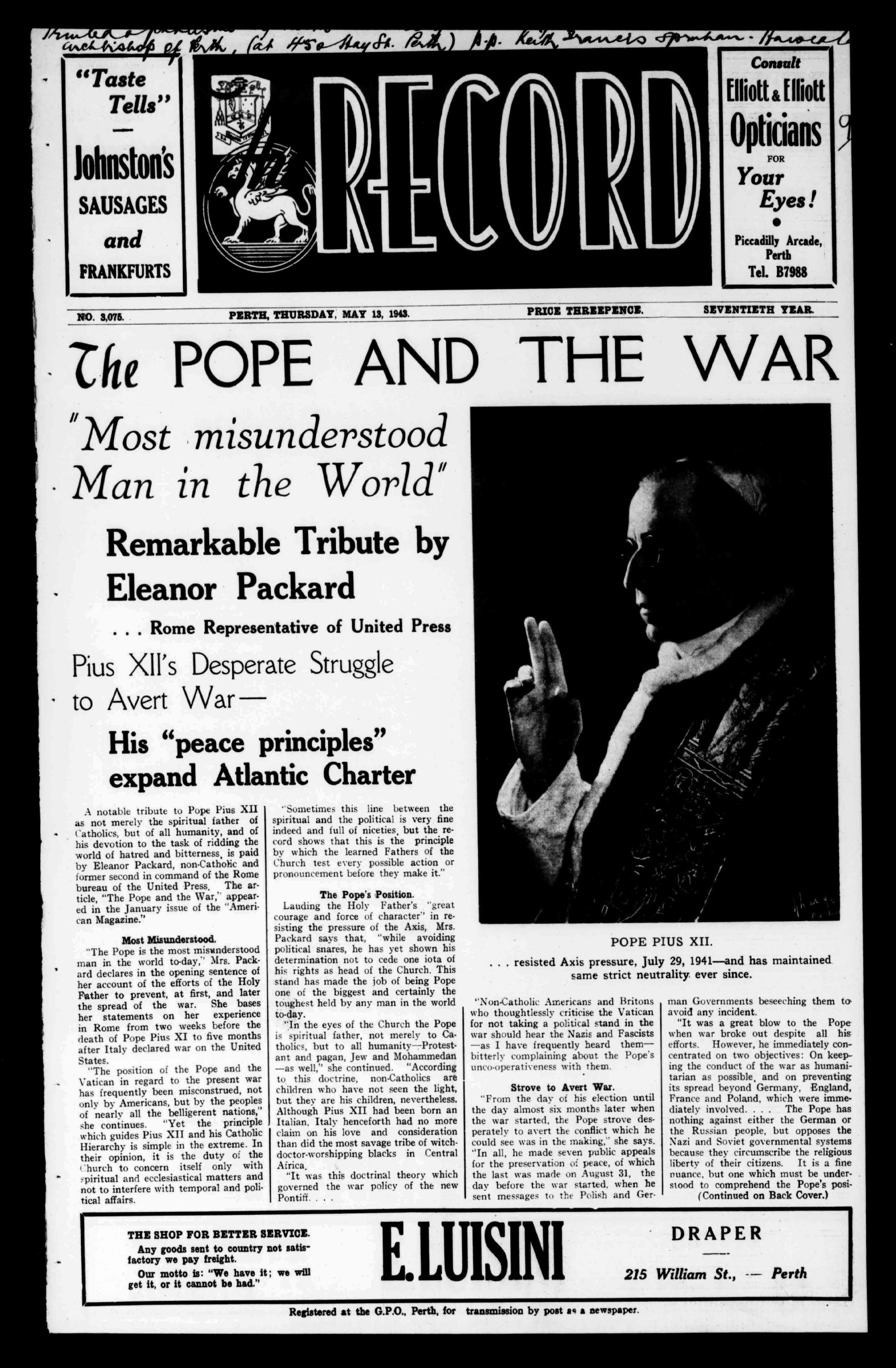 The Record Newspaper 13 May 1943 by The Record - Issuu