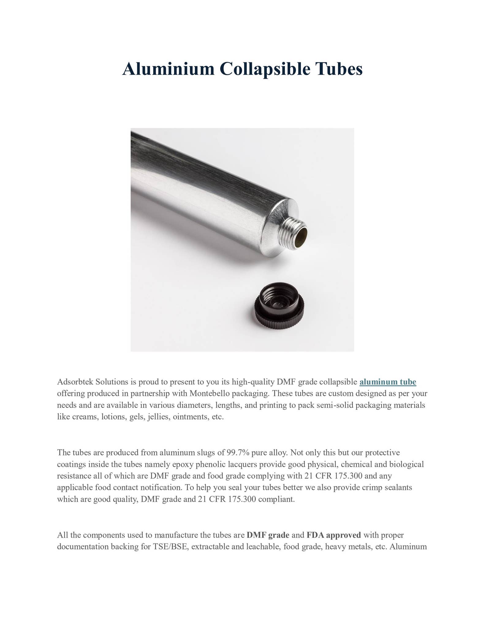 Aluminium Collapsible Tubes by pharma tubes - Issuu