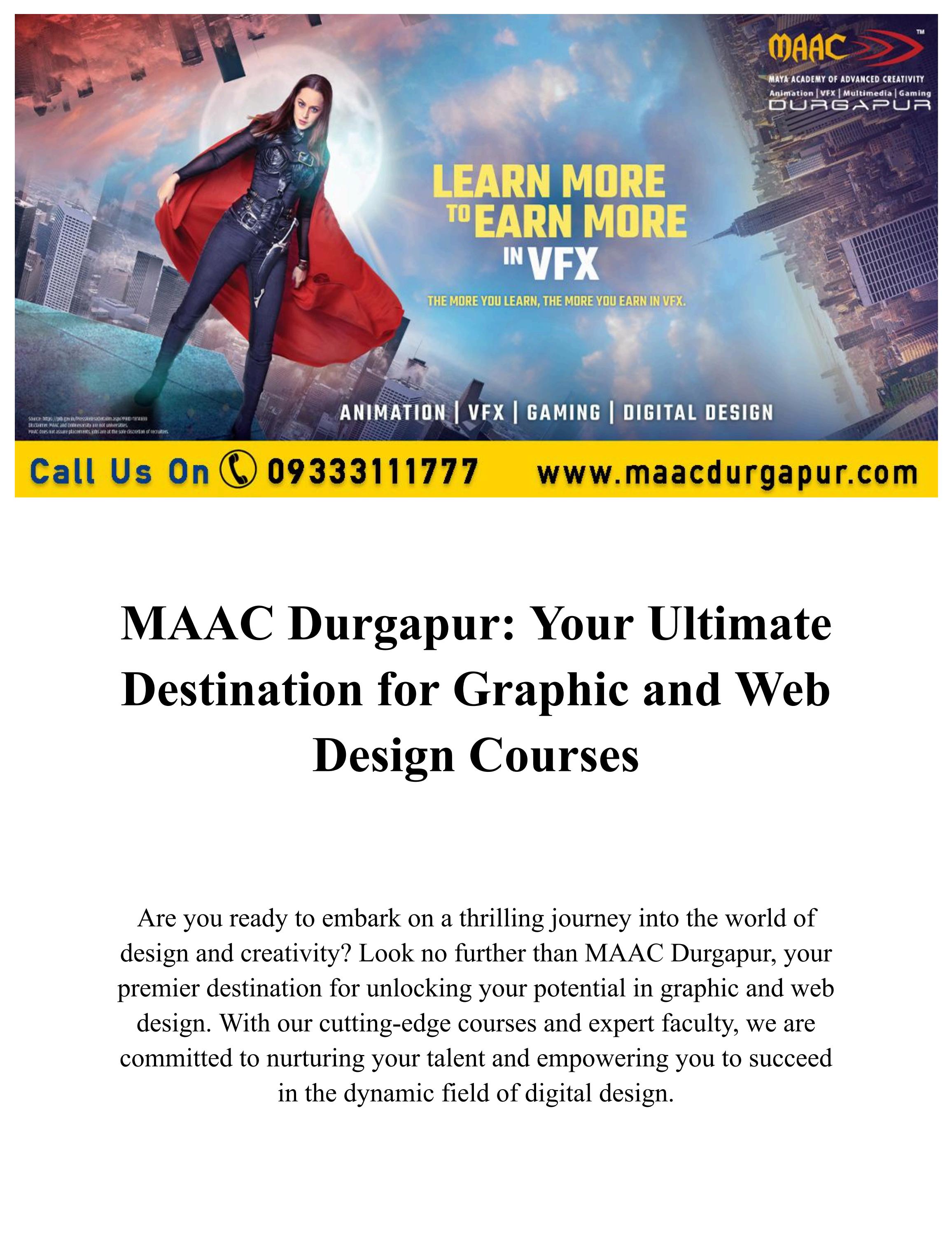 MAAC Durgapur: Your Ultimate Destination for Graphic and Web Design Courses by MAAC Durgapur - Issuu