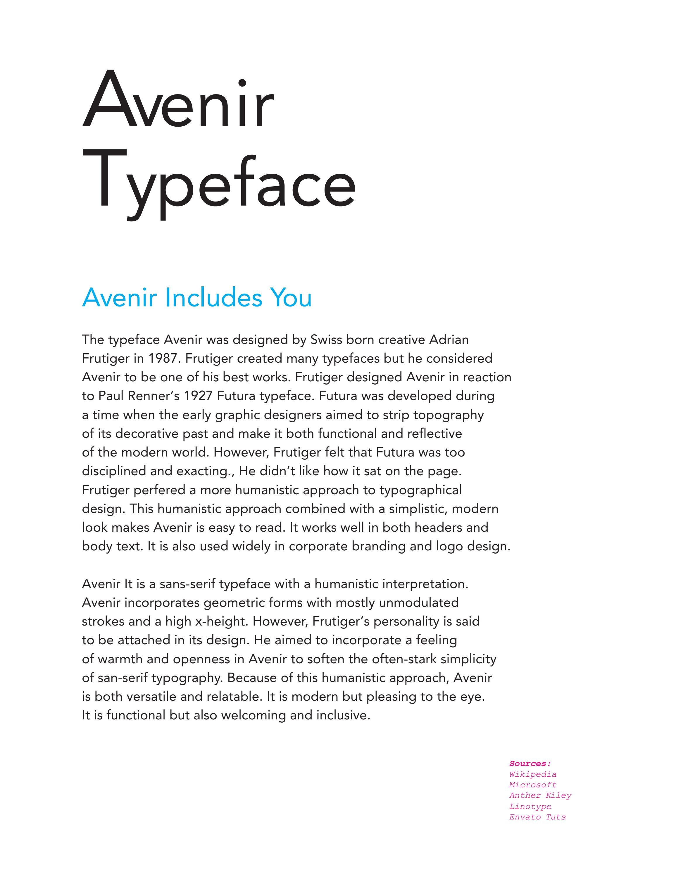 Avenir Typeface by lallenphoto - Issuu