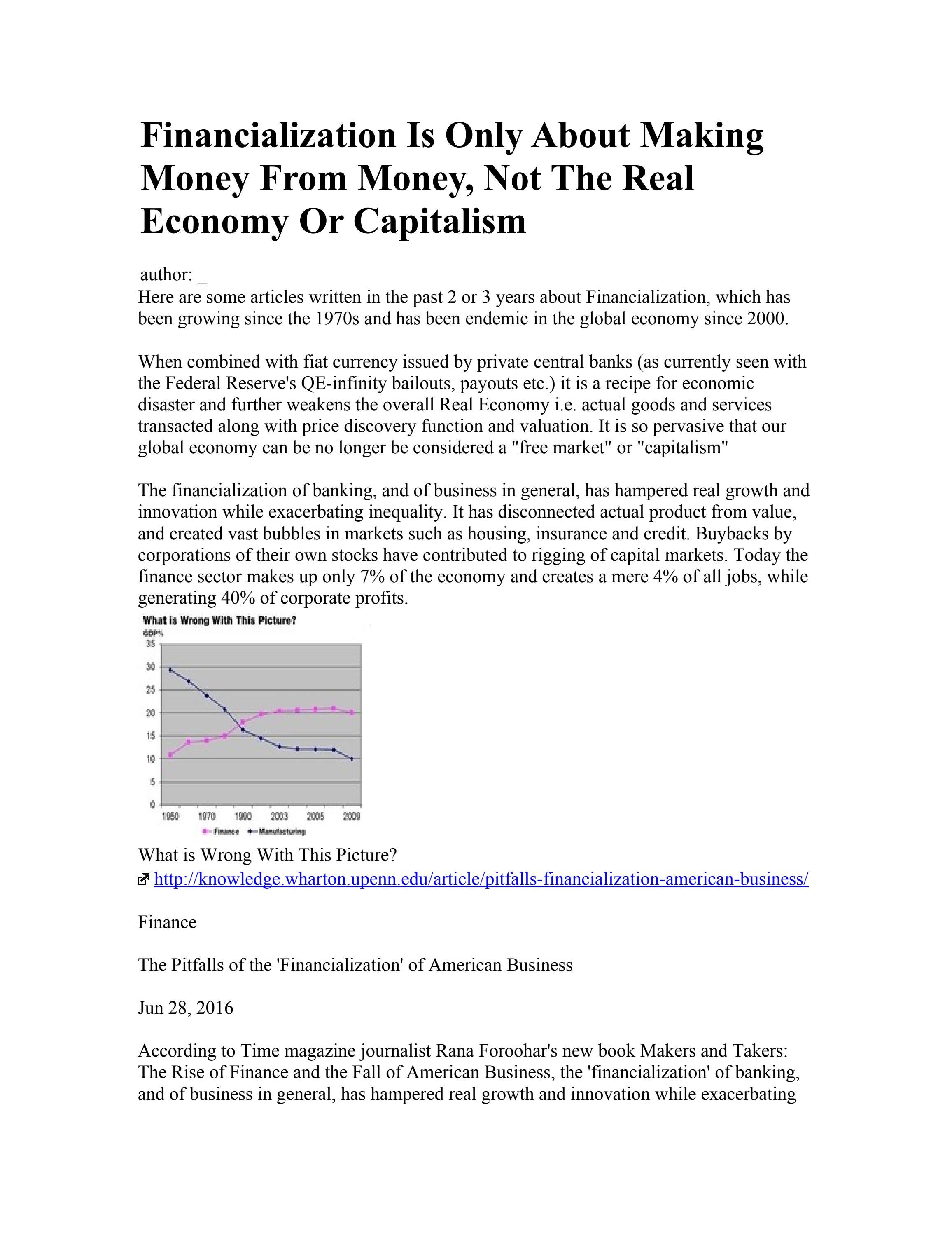 Financialization is On ly About Making Money from Money by demandside ...