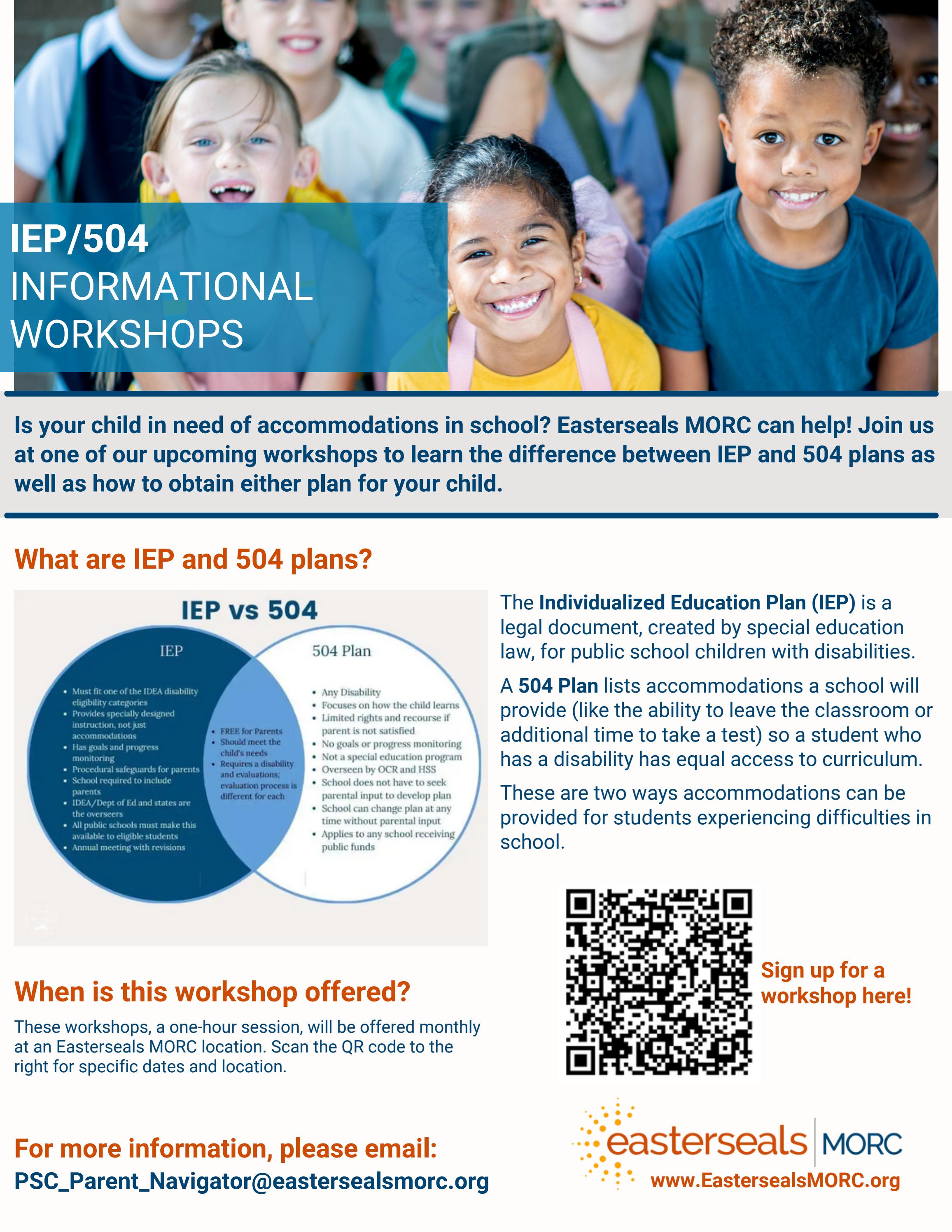 IEP/504 Informational Workshops by Easterseals MORC - Issuu