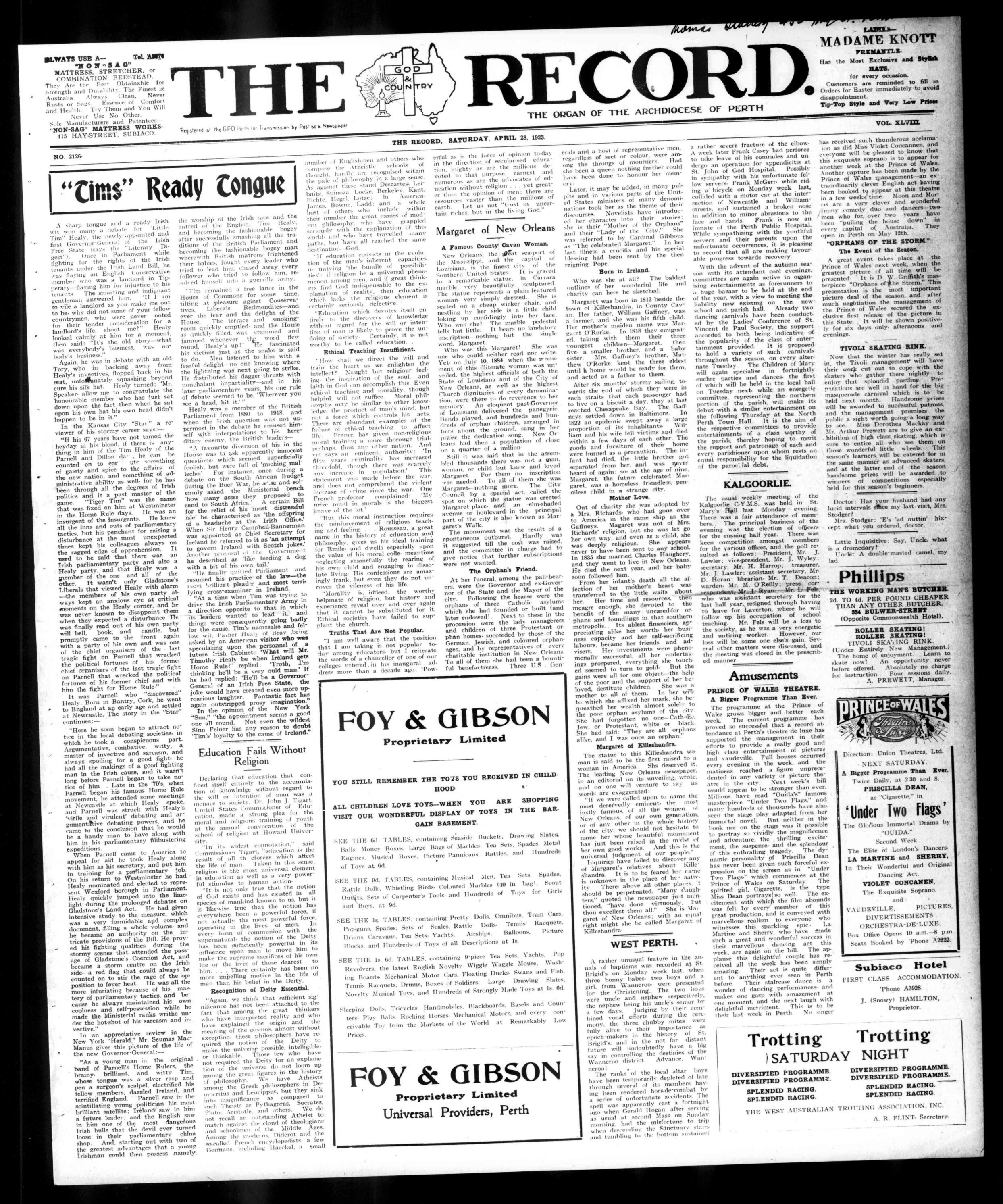 The Record Newspaper 28 April 1923 by The Record - Issuu